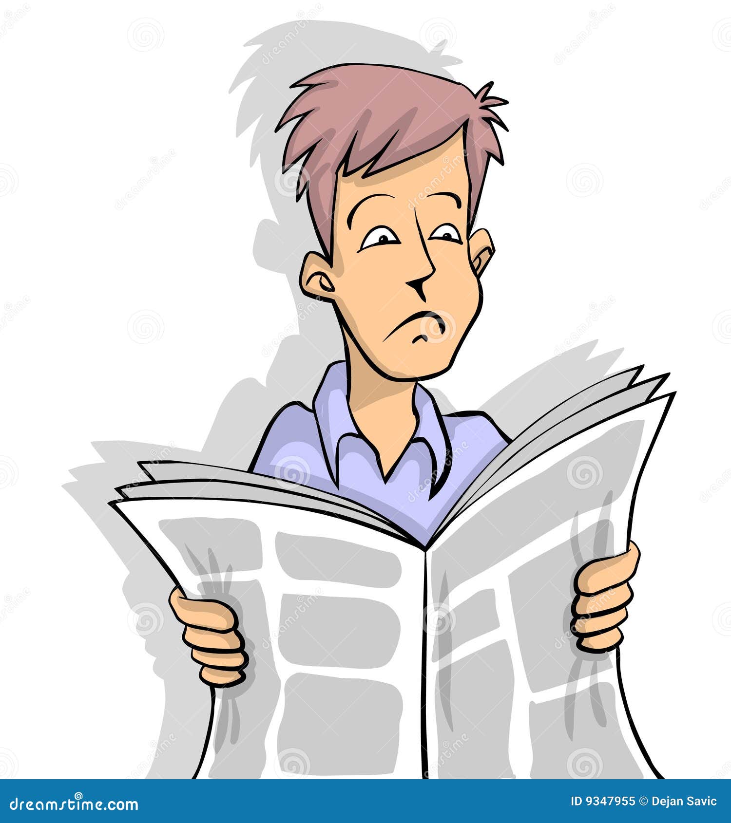 Sad news in newspaper stock illustration. Illustration of reporter ...