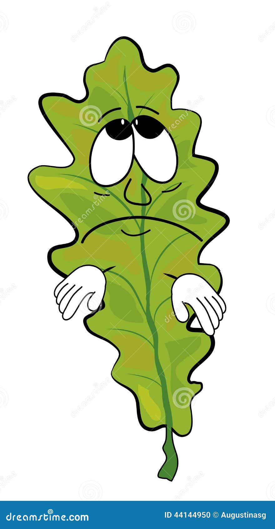 Sad Oak leaf cartoon stock illustration. Illustration of background ...