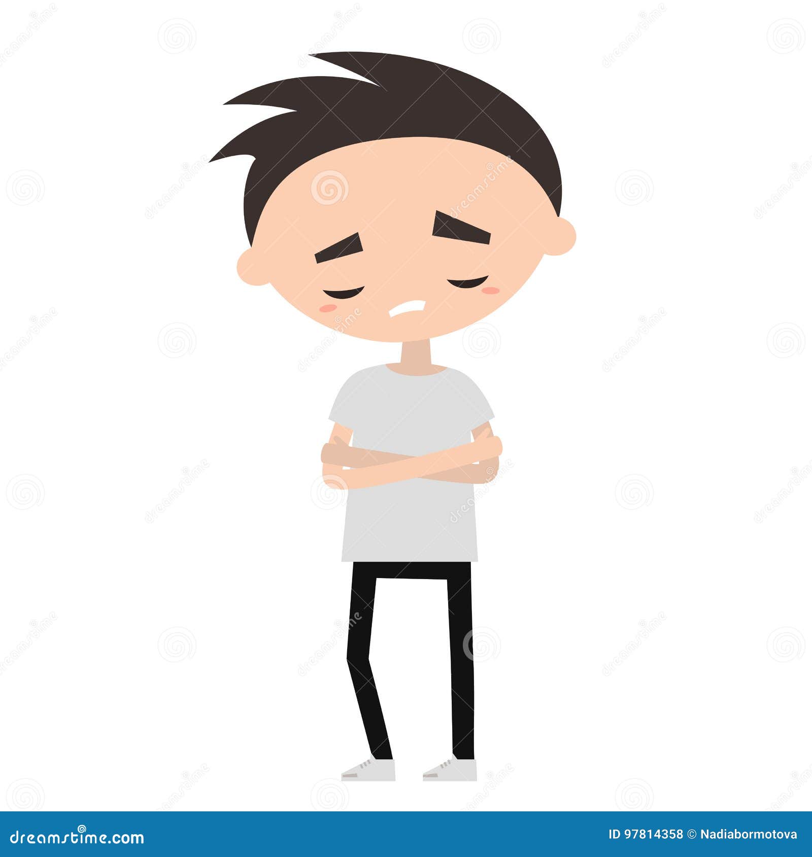 Offended Teenager Boy Vector Illustration | CartoonDealer.com #192491214