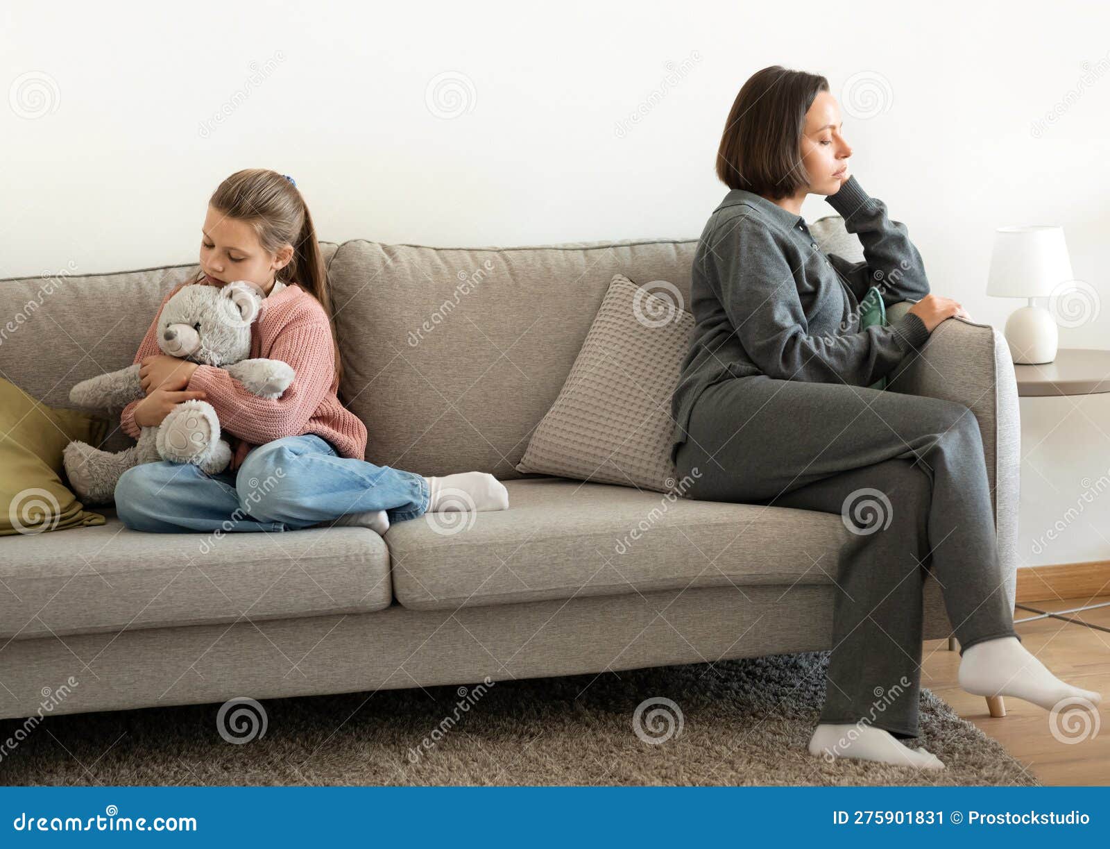 Offended Sad European Millennial Lady Ignores Screaming Displeased