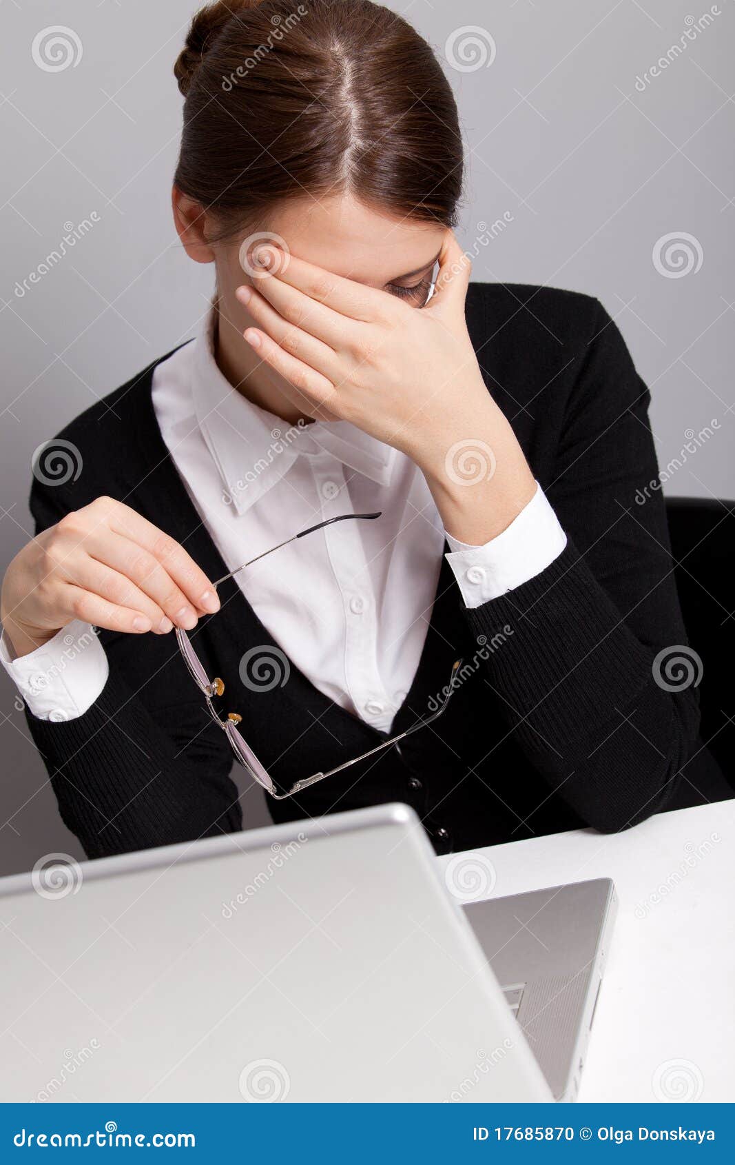 Sad office worker stock photo. Image of isolated, person - 17685870