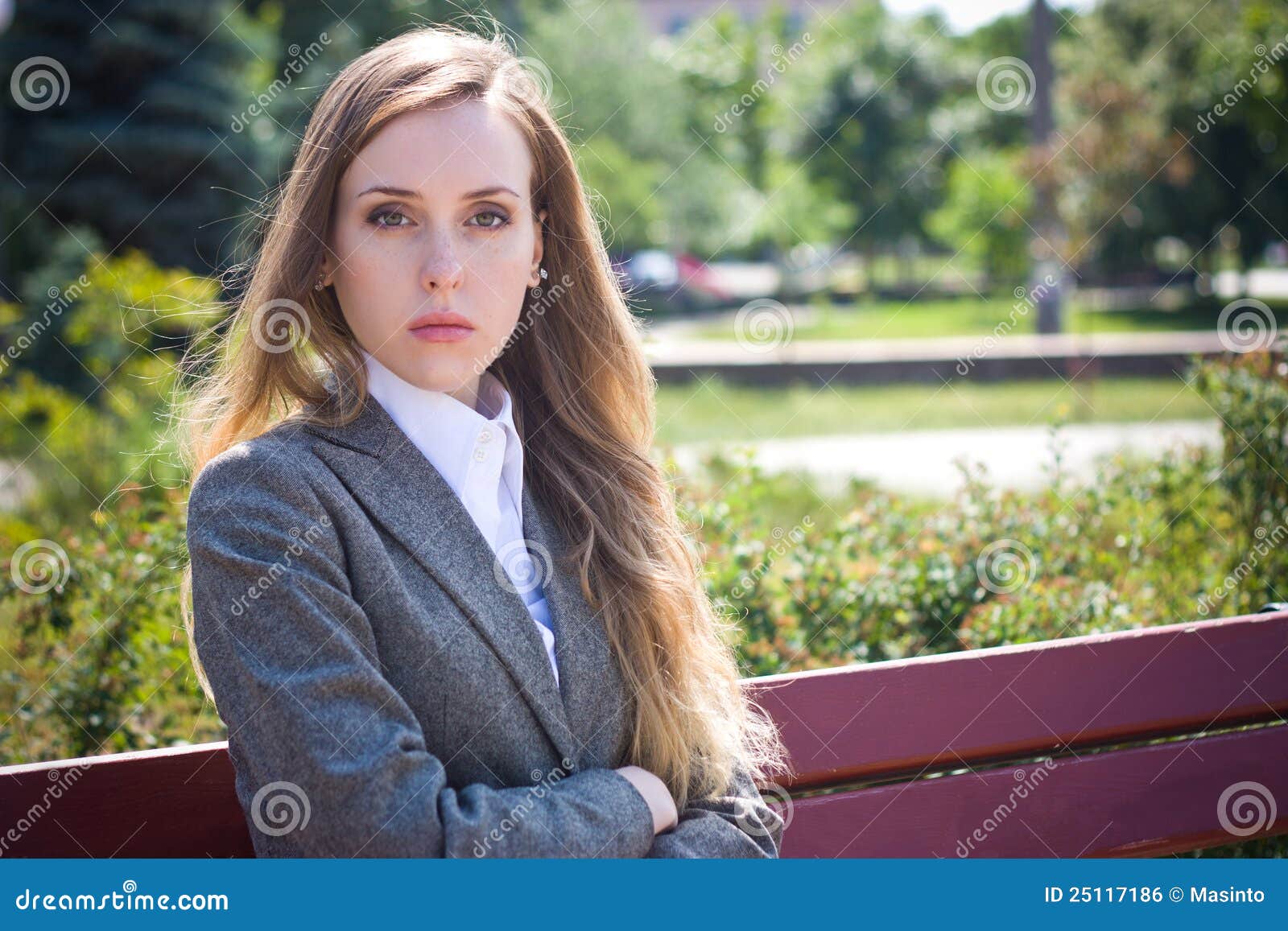 Sad office worker (woman) stock photo. Image of worker - 25117186