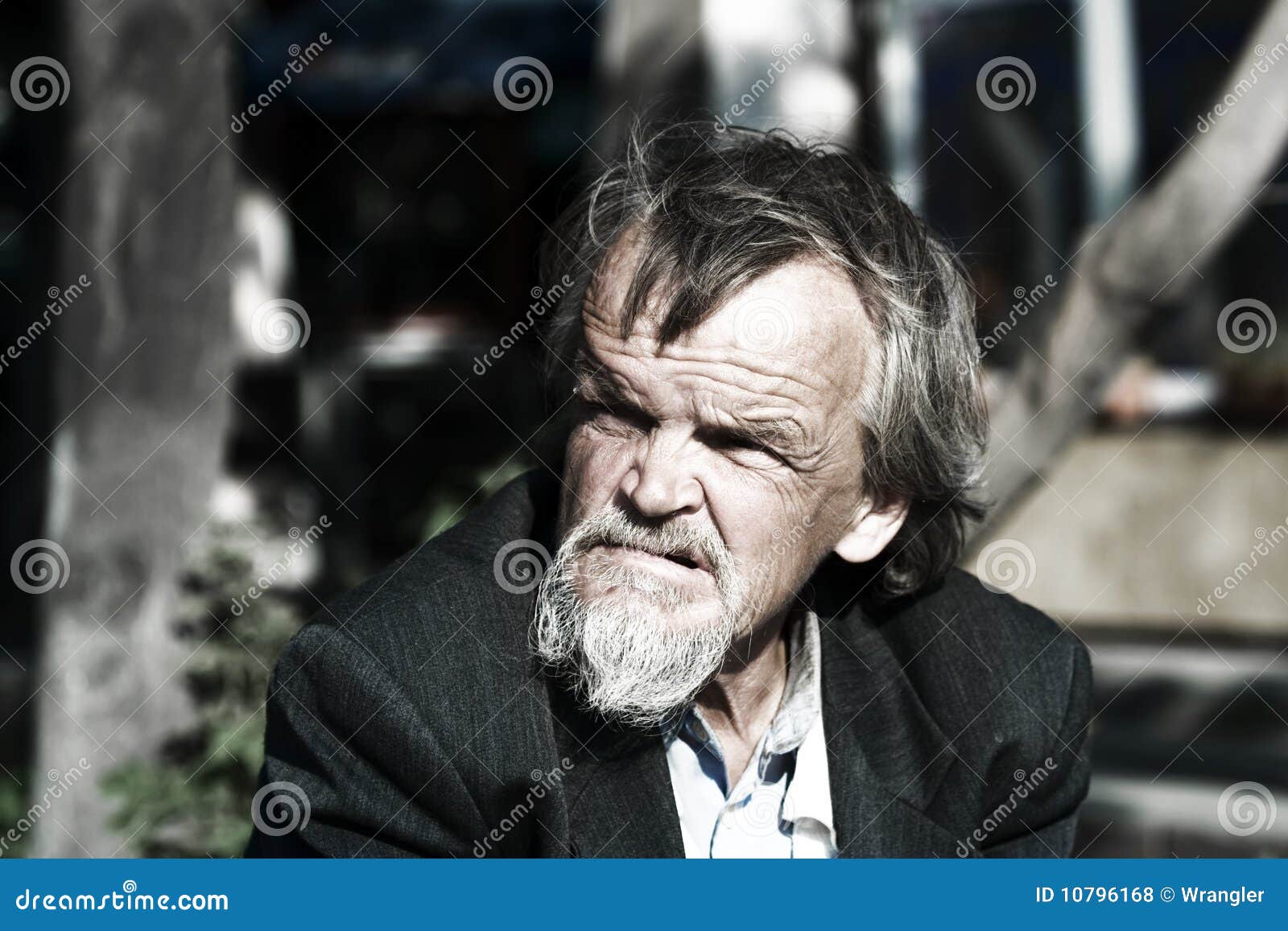 Sad Homeless Old Man Stock Photography | CartoonDealer.com #10796168