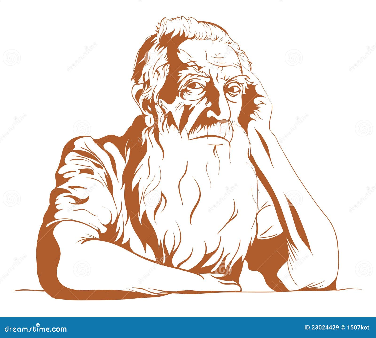 Sad old man isolated stock vector. Illustration of people - 23024429