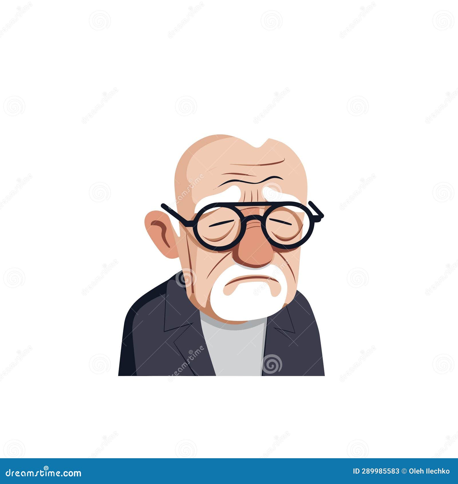 Sad Old Man Vector Flat Minimalistic Isolated Illustration Stock Vector ...