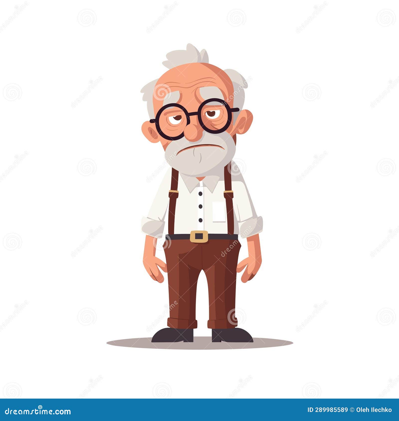 Sad Old Man Vector Flat Minimalistic Isolated Illustration Stock Vector ...