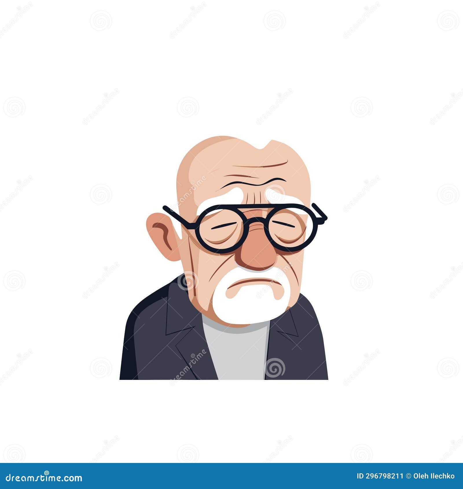 Sad Old Man Vector Flat Minimalistic Isolated Illustration Stock ...