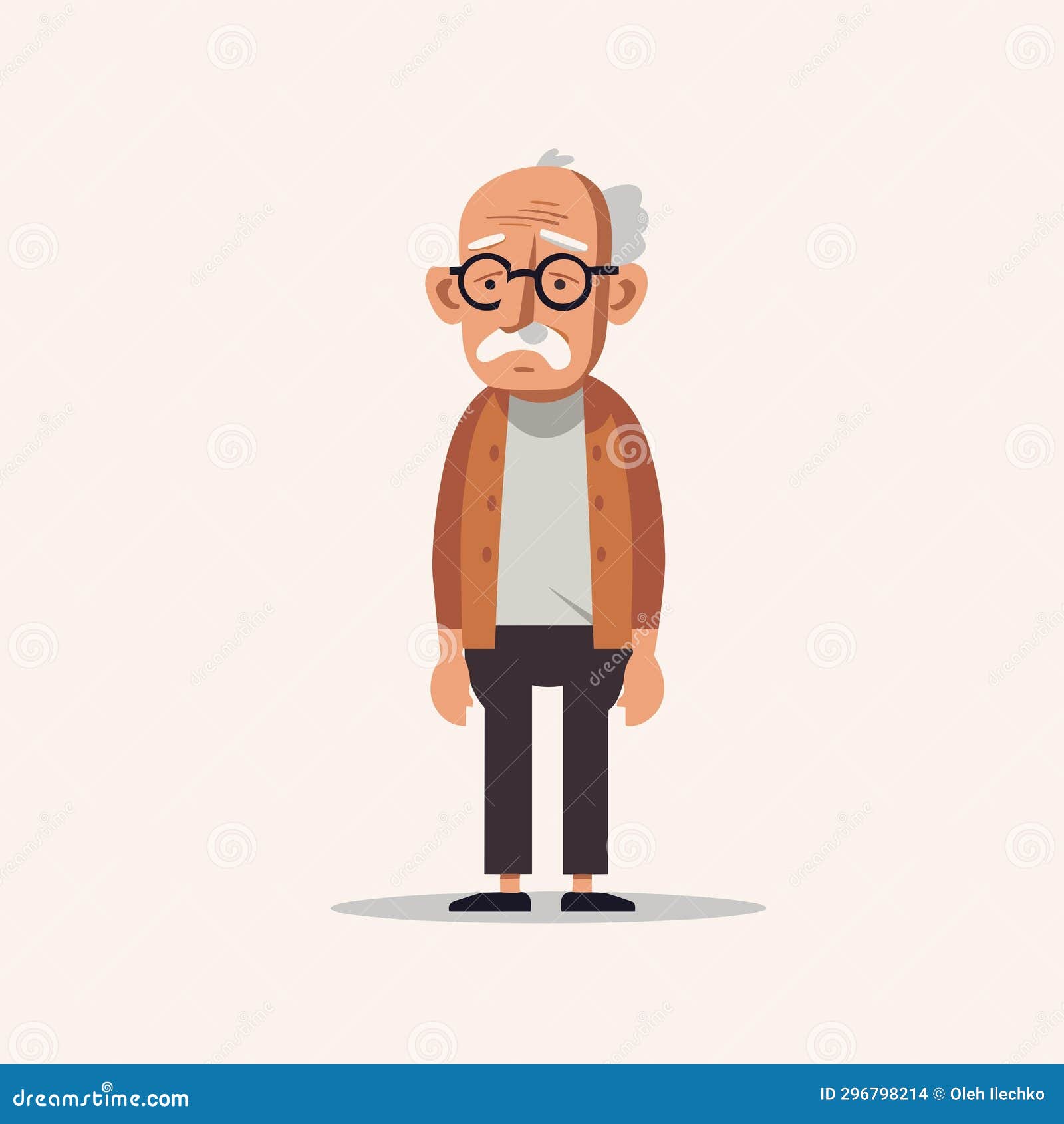 Sad Old Man Vector Flat Minimalistic Isolated Illustration Stock Vector ...