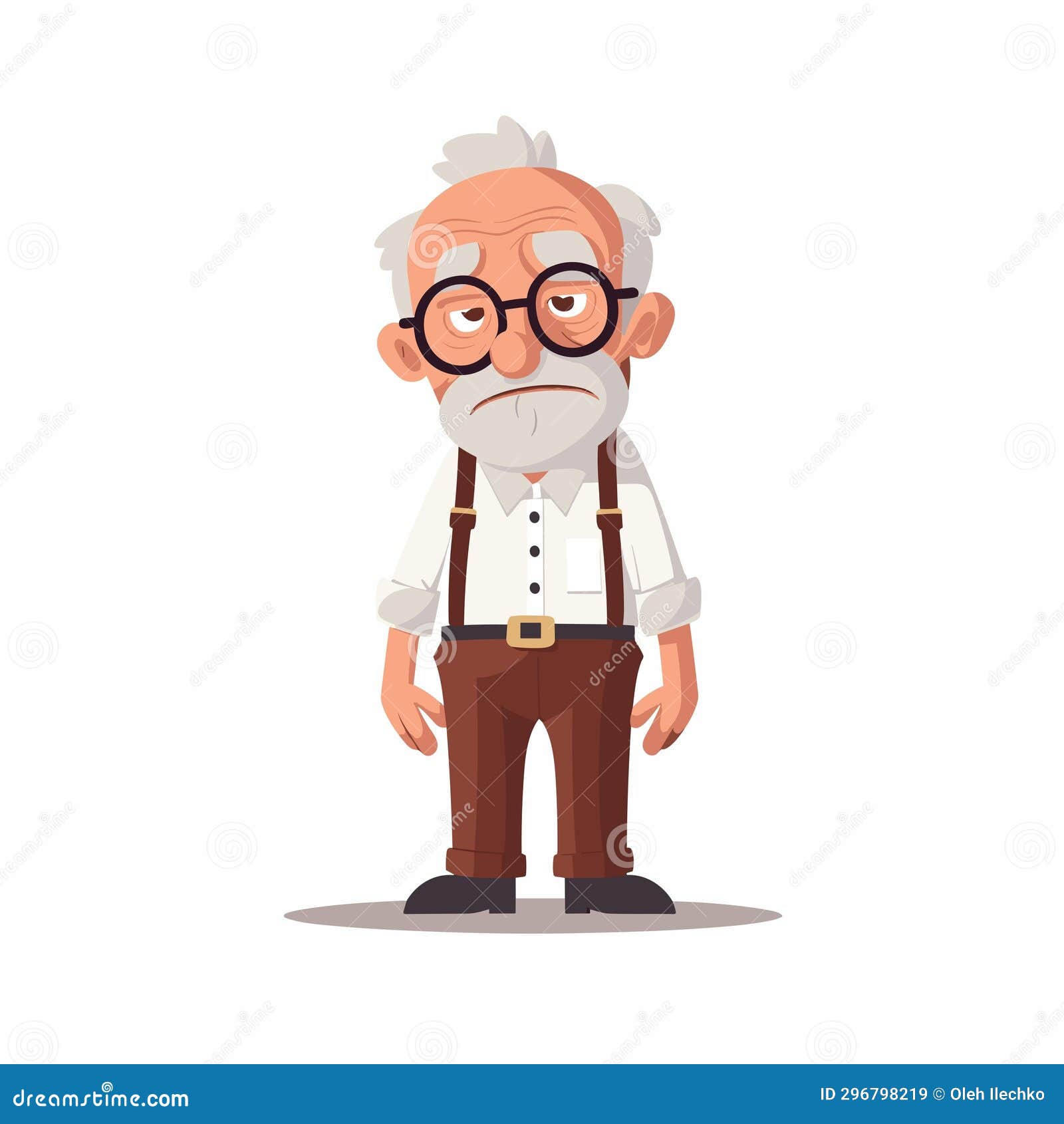 Sad Old Man Vector Flat Minimalistic Isolated Illustration Stock Vector ...