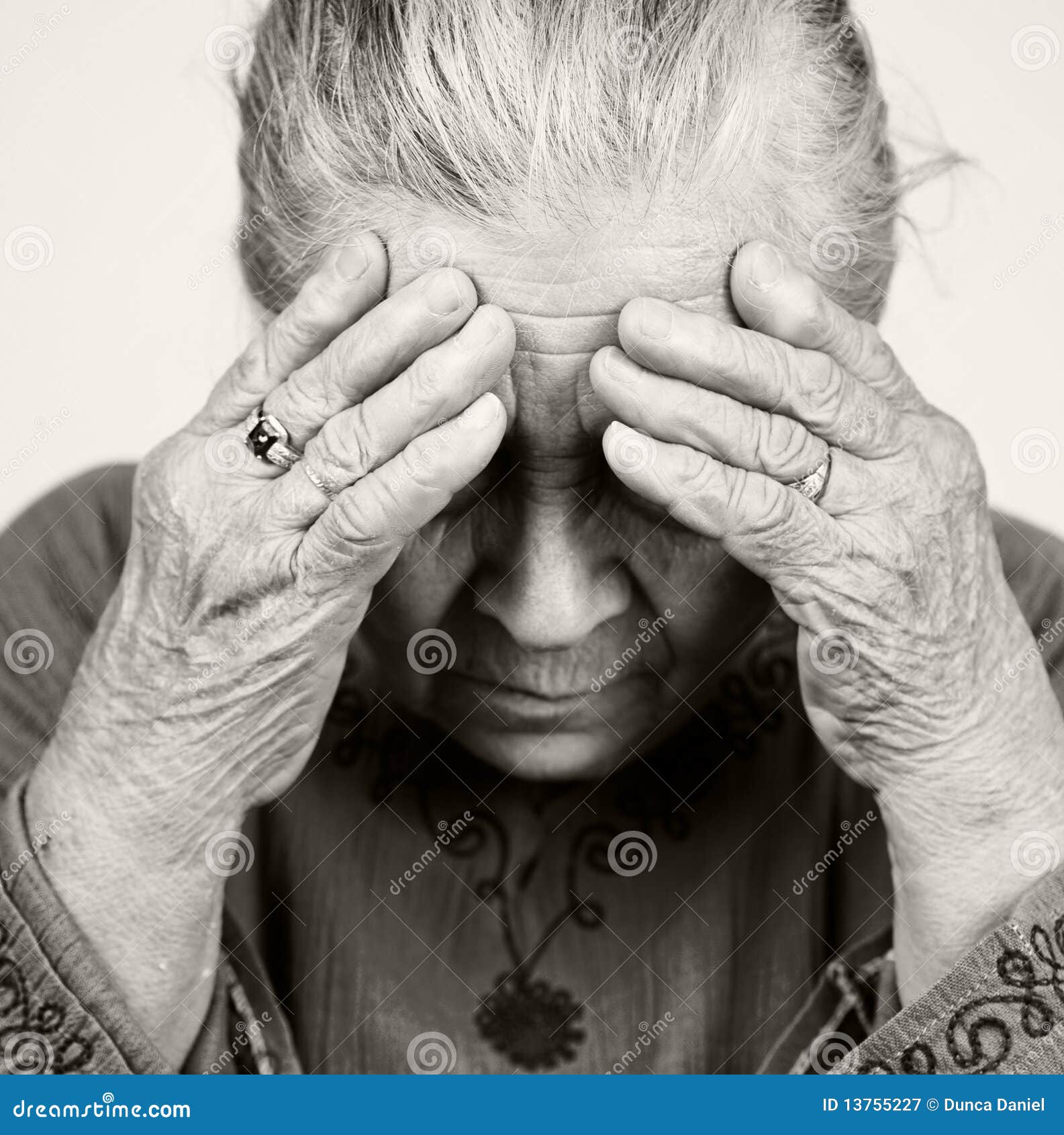 Sad Old Senior Woman with Health Problems Stock Image - Image of ...