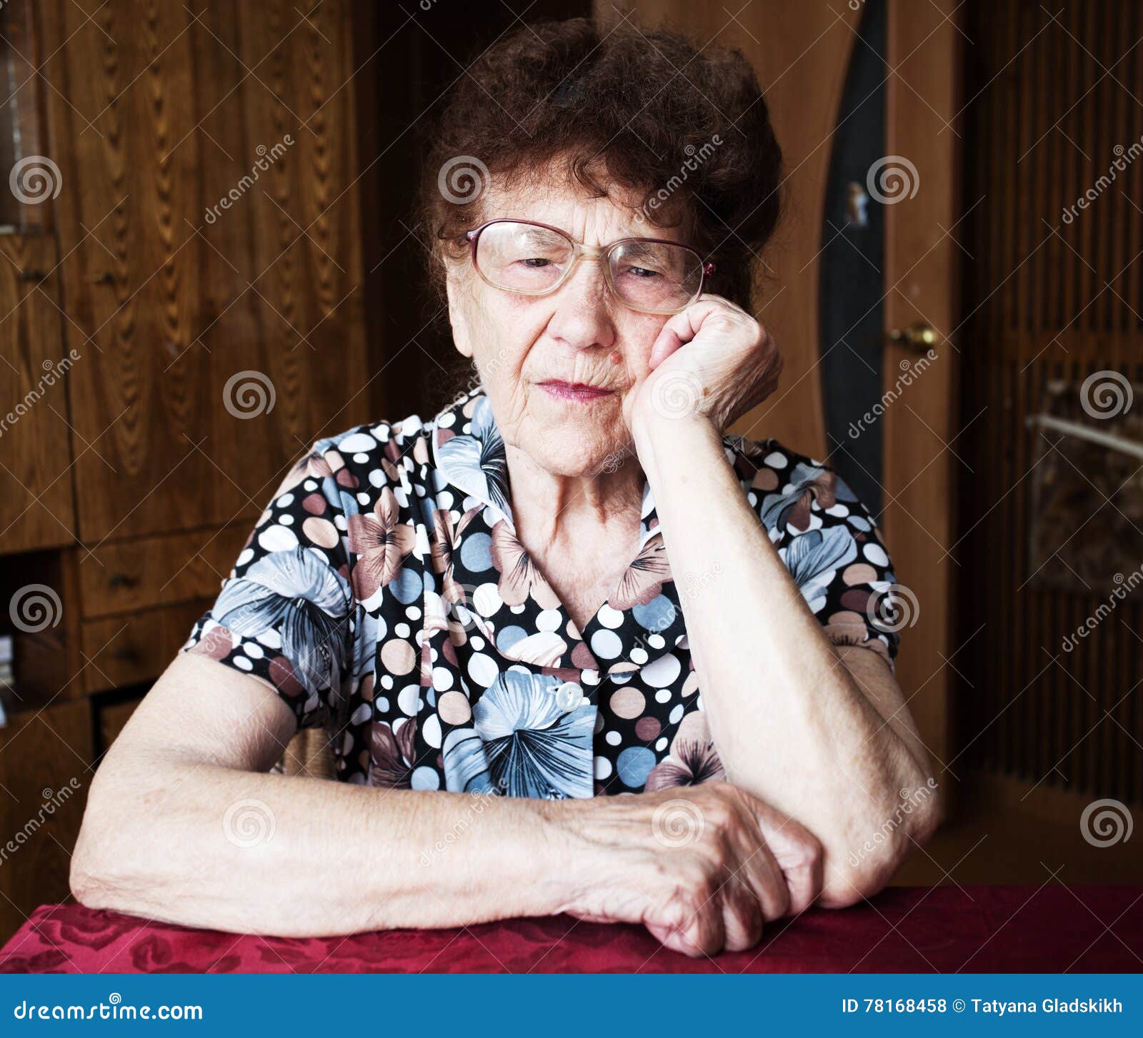 Sad Old woman stock photo. Image of horizontal, real - 78168458
