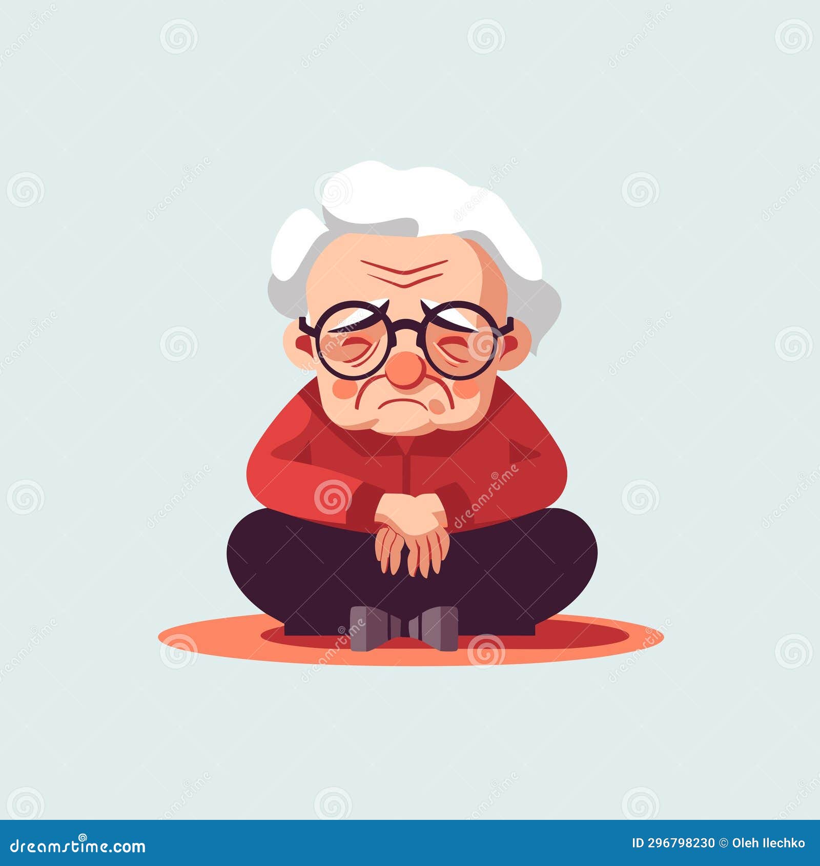 Sad Old Woman Vector Flat Minimalistic Isolated Illustration Stock ...