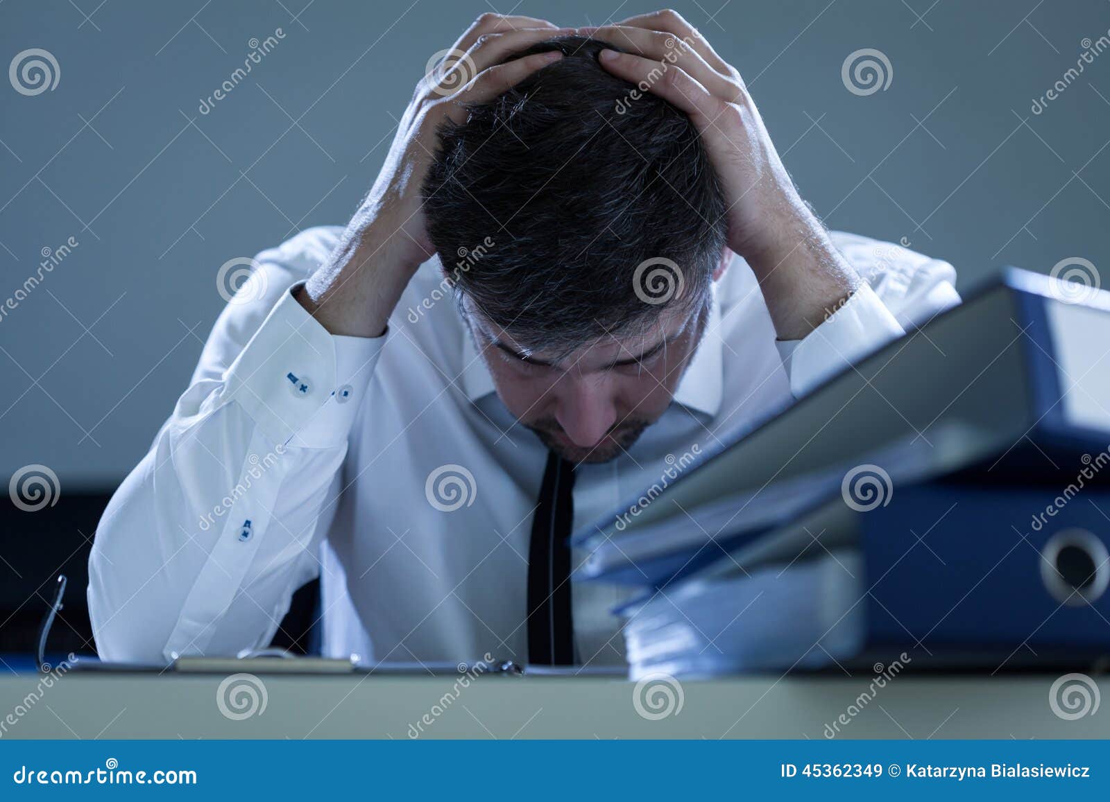 Sad, Overworked Businessman Stock Image - Image of professional, person ...