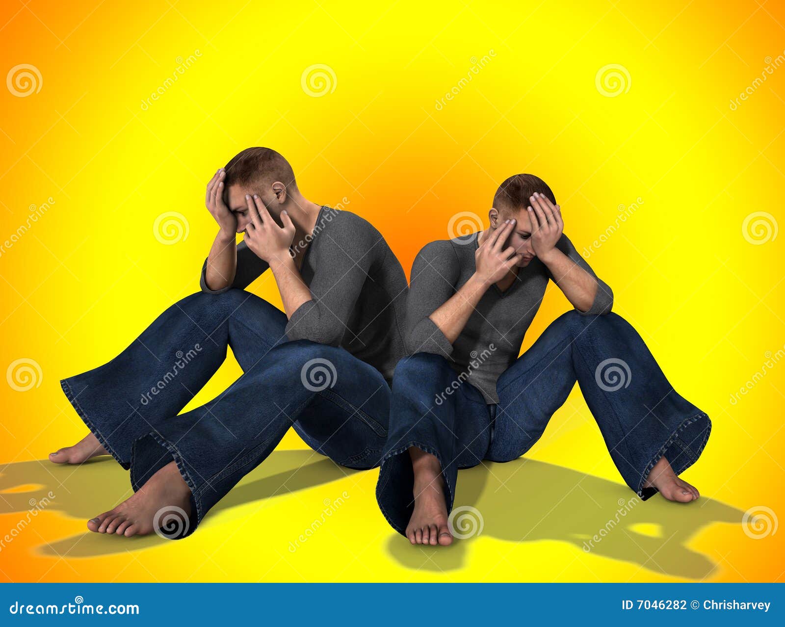 Sad Pair of Men stock illustration. Illustration of figures - 7046282