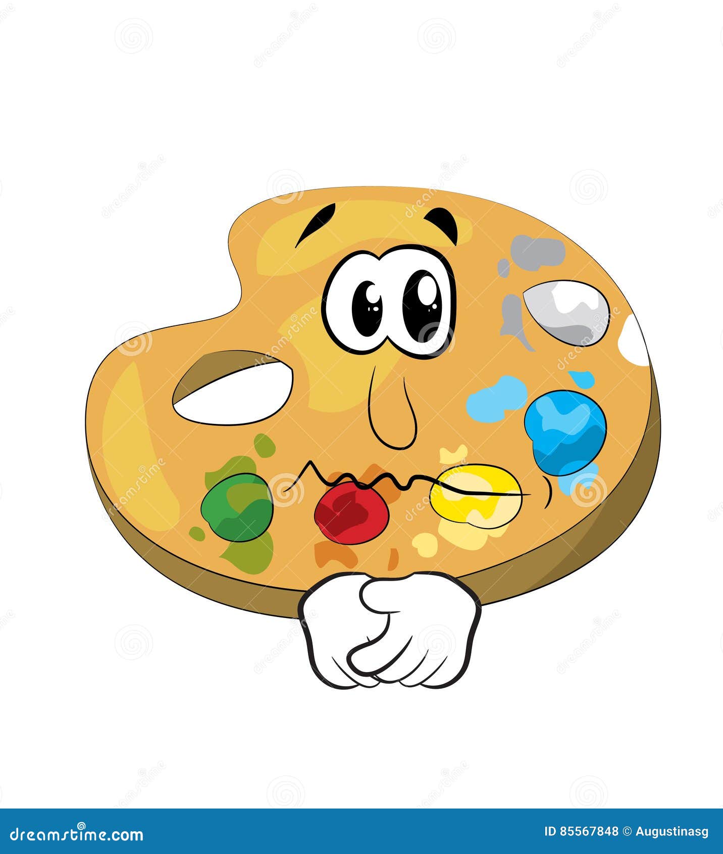 Palette In Cartoon Style, Color By Number, Education Paper Game For The ...