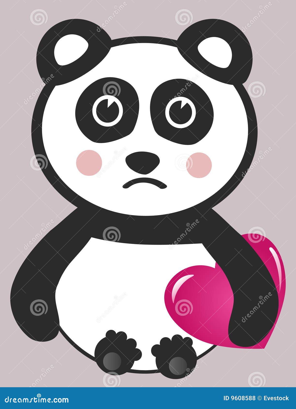 Sad Panda Illustration stock vector. Illustration of vector - 9608588
