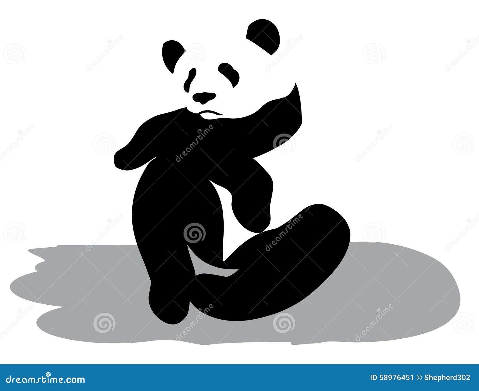 Sad panda stock vector. Illustration of panda, animals - 58976451