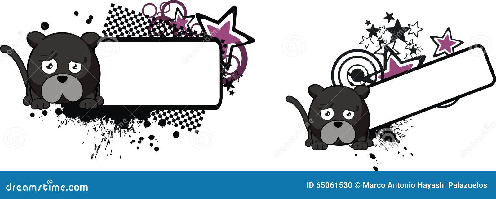 Sad Panther Cartoon Ball Copyspace Stock Vector - Illustration of ...