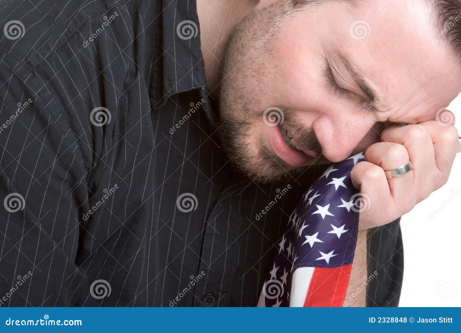 Sad Patriotic Man stock photo. Image of isolated, stripes - 2328848