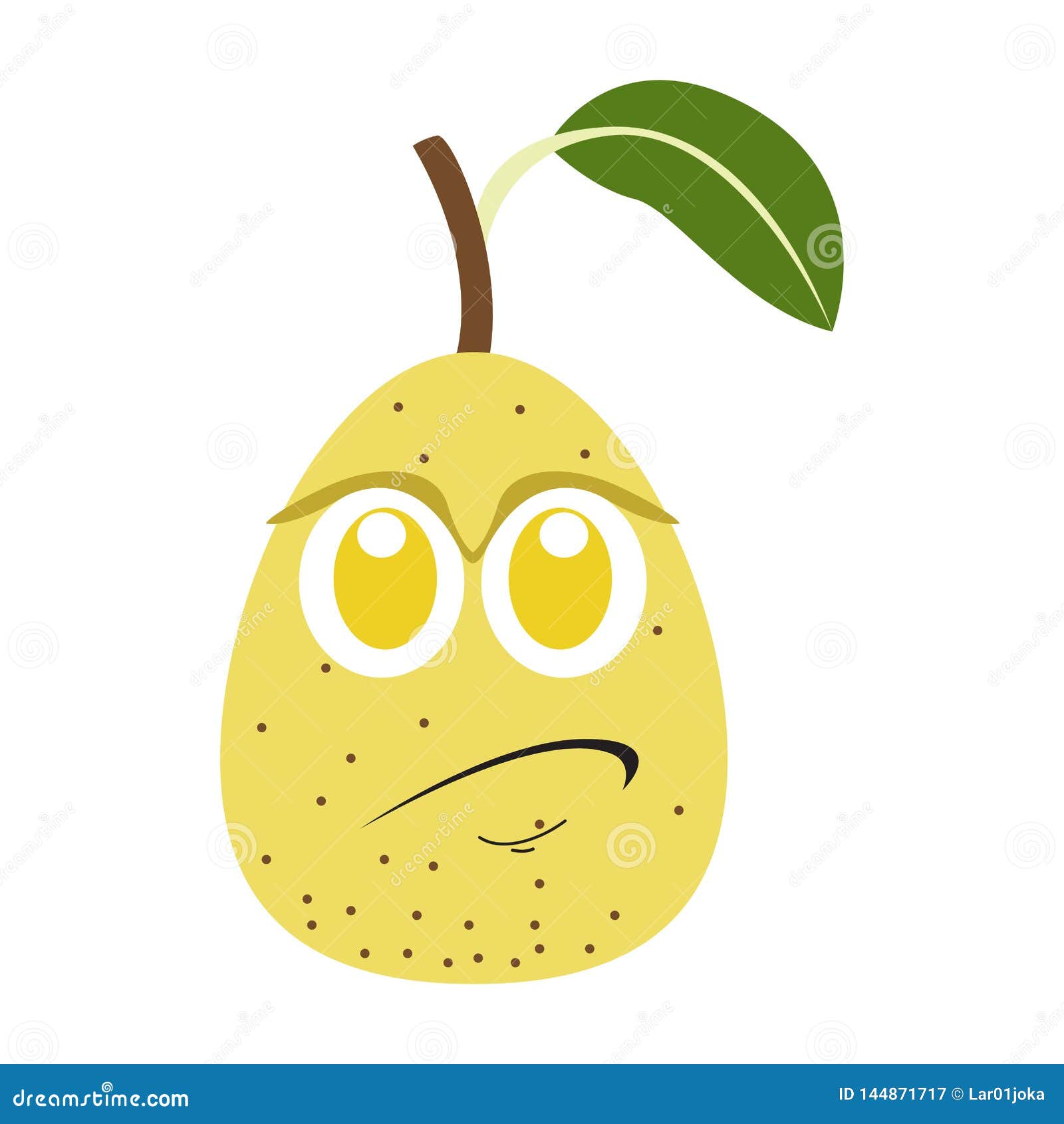 Sad pear cartoon stock vector. Illustration of face - 144871717