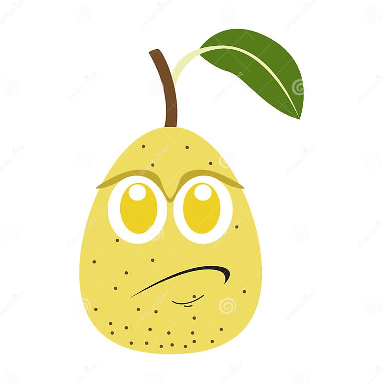 Sad pear cartoon stock vector. Illustration of face - 144871717