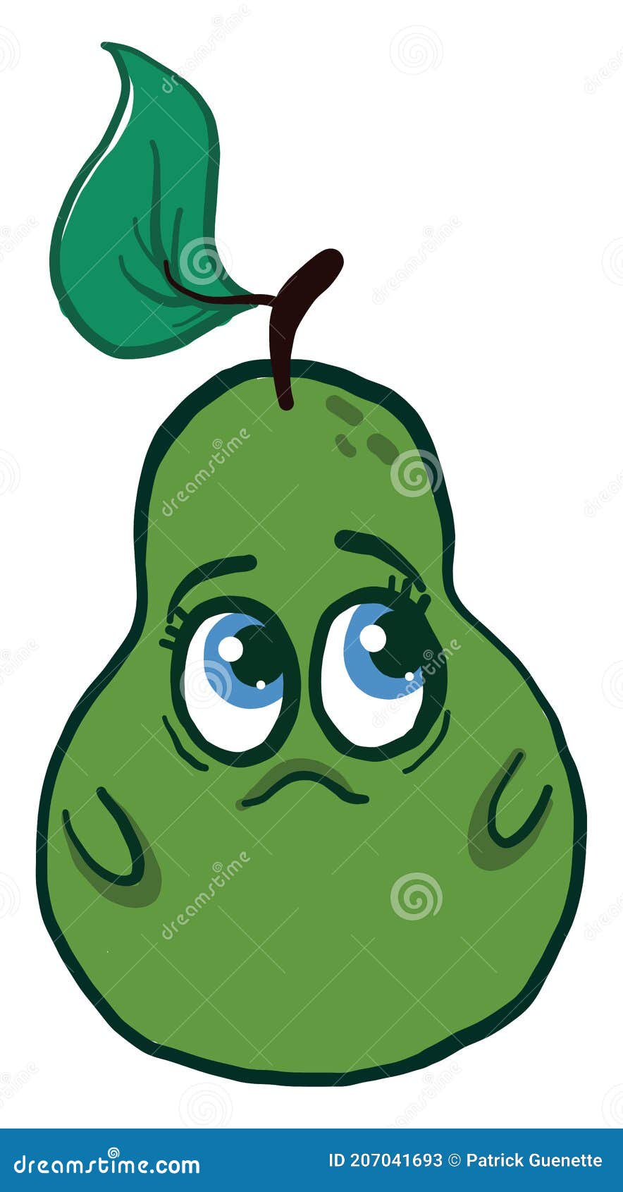 Sad Pear, Illustration, Vector Stock Vector - Illustration of cartoon ...