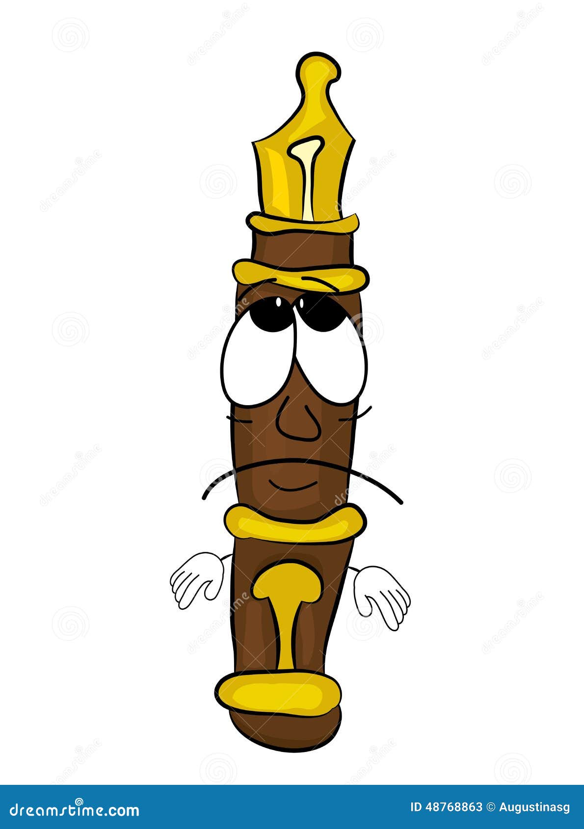 Sad pen cartoon stock illustration. Illustration of clipart - 48768863