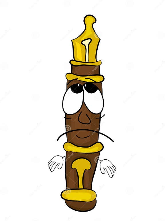Sad pen cartoon stock illustration. Illustration of clipart - 48768863