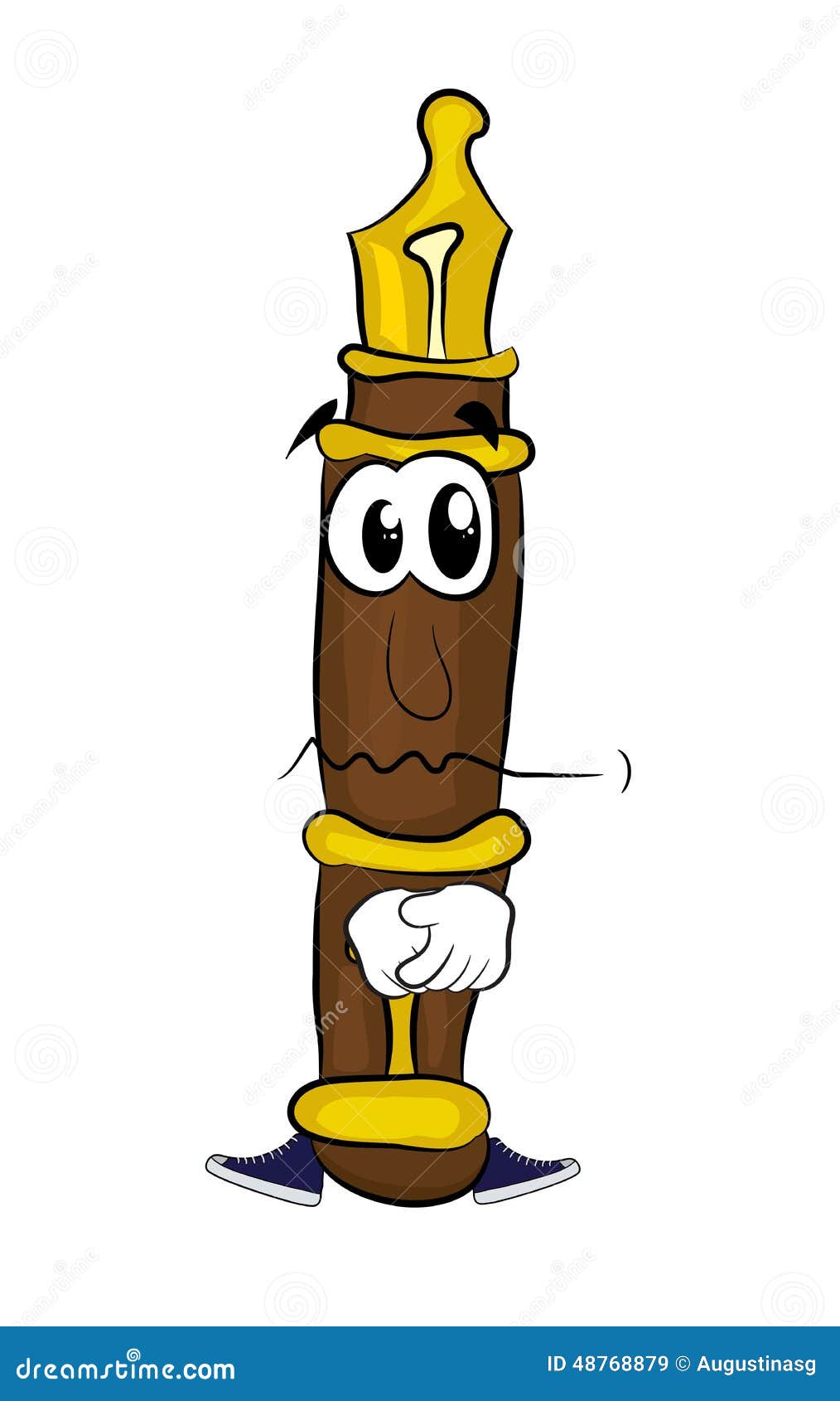 Sad pen cartoon stock illustration. Illustration of writing - 48768879