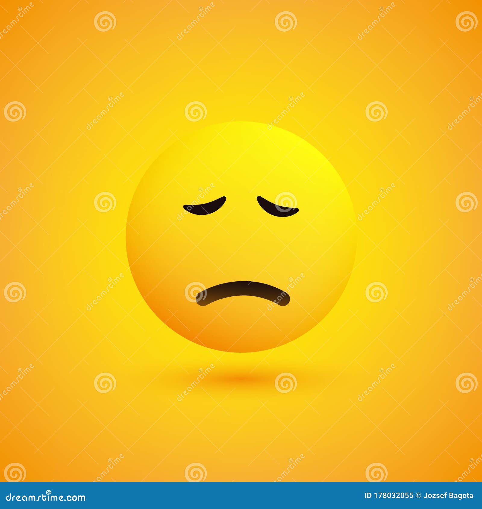 Sad Pensive Face - Emoticon - Vector Design Stock Vector - Illustration ...
