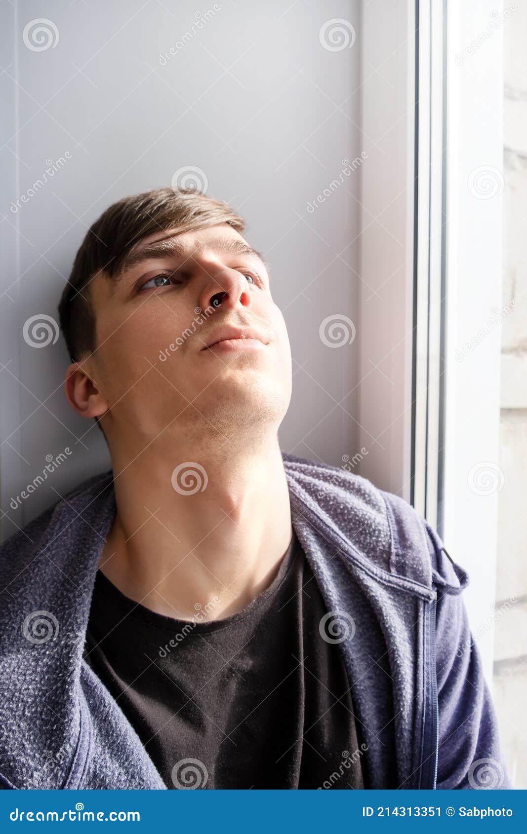 Sad Young Man stock image. Image of looking, face, person - 214313351