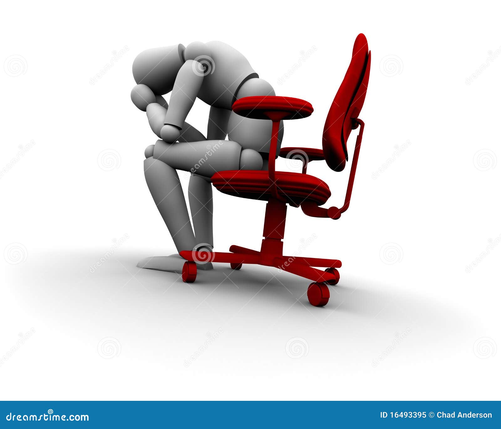 Sad Person Sitting on Office Chair Stock Illustration - Illustration of ...