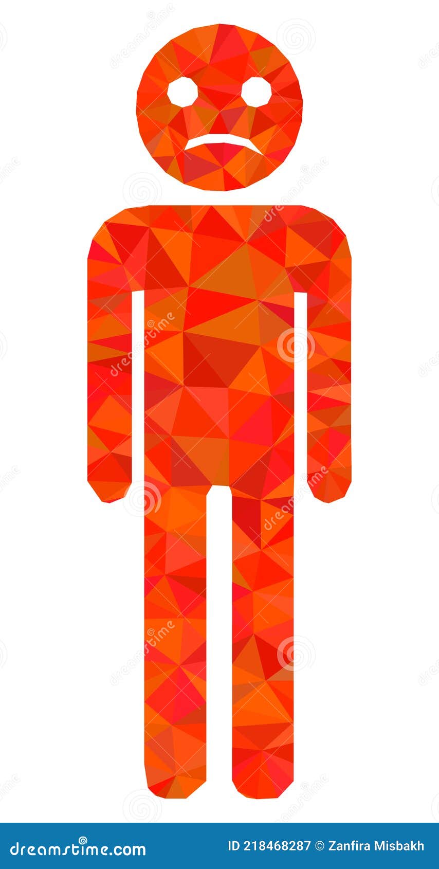 Sad Person Triangle Lowpoly Flat Icon Stock Vector - Illustration of ...