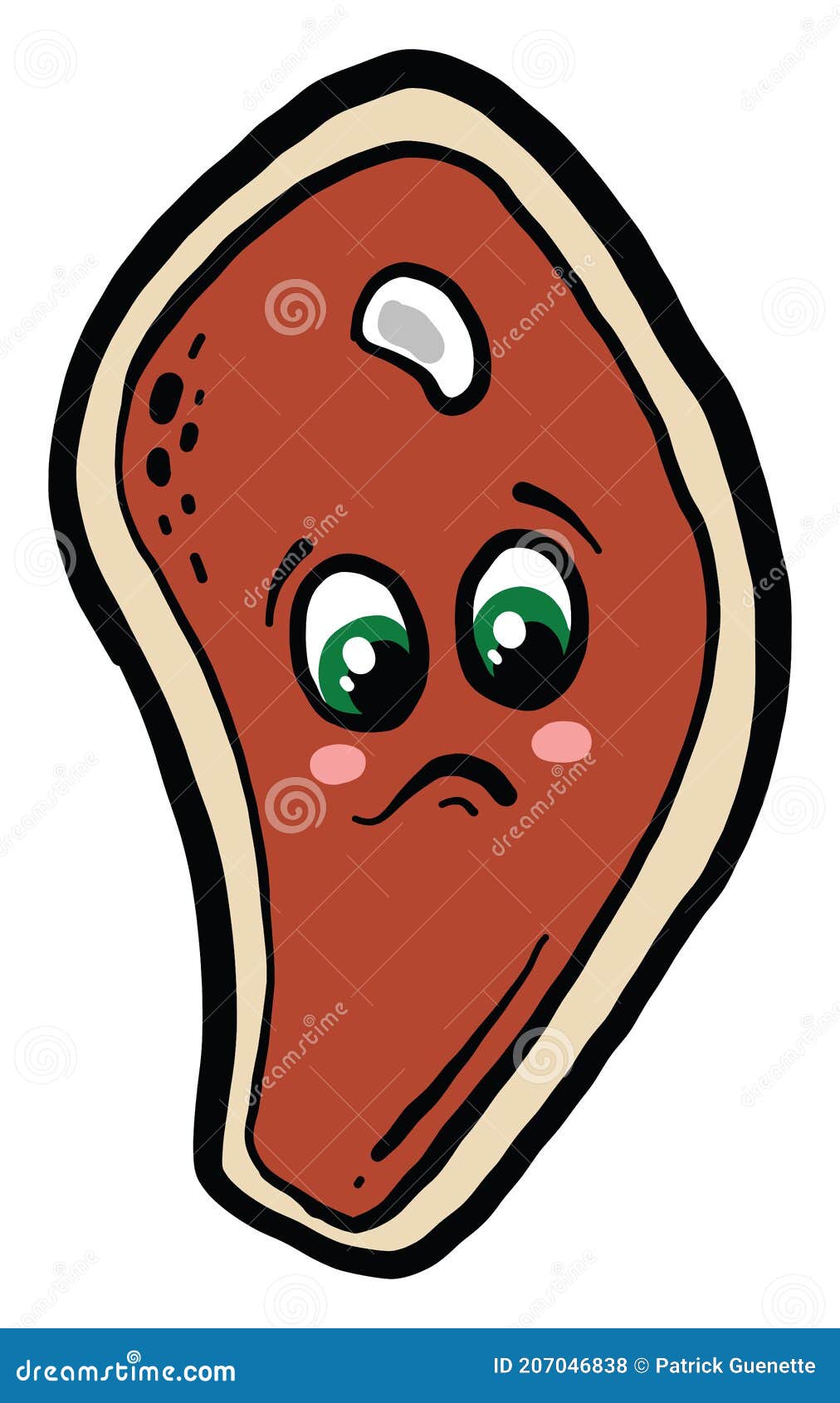 Sad Piece of Meat, Illustration, Vector Stock Vector - Illustration of ...