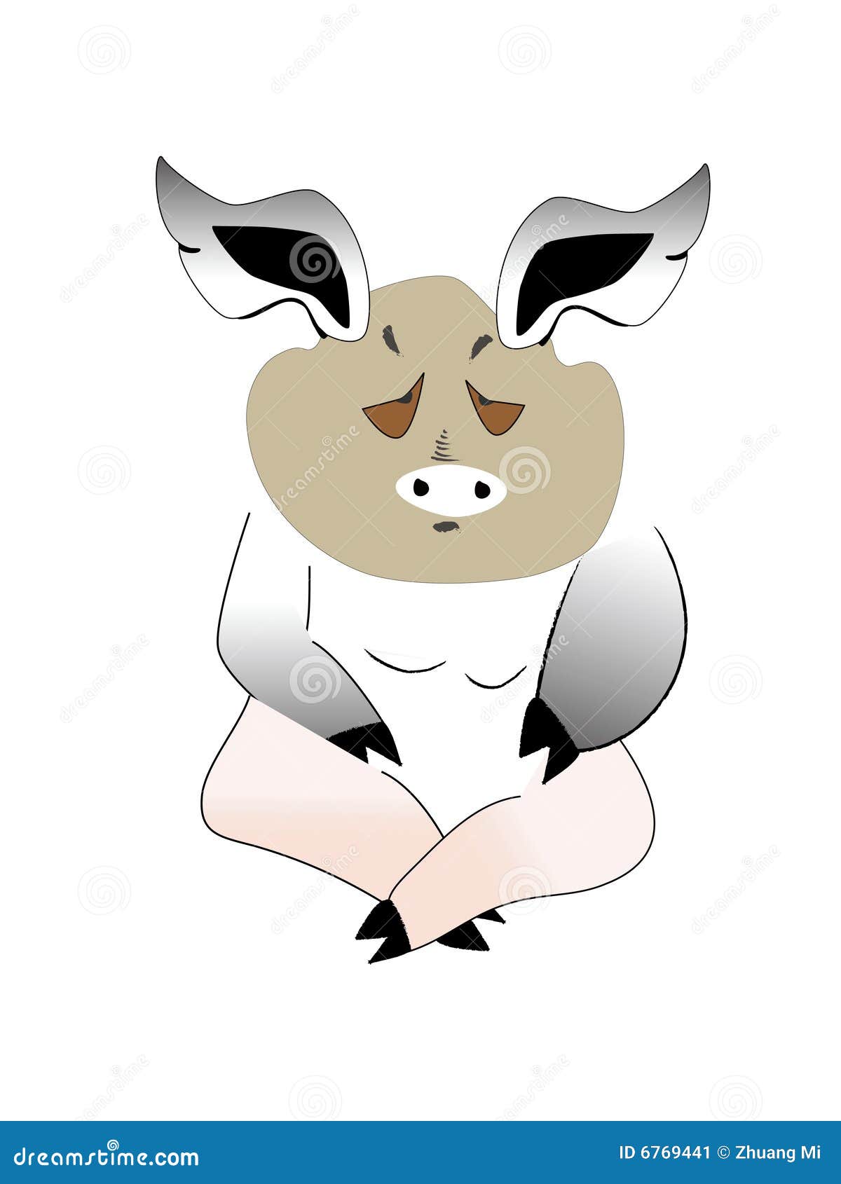 Sad pig stock vector. Illustration of scene, home, distraught - 6769441