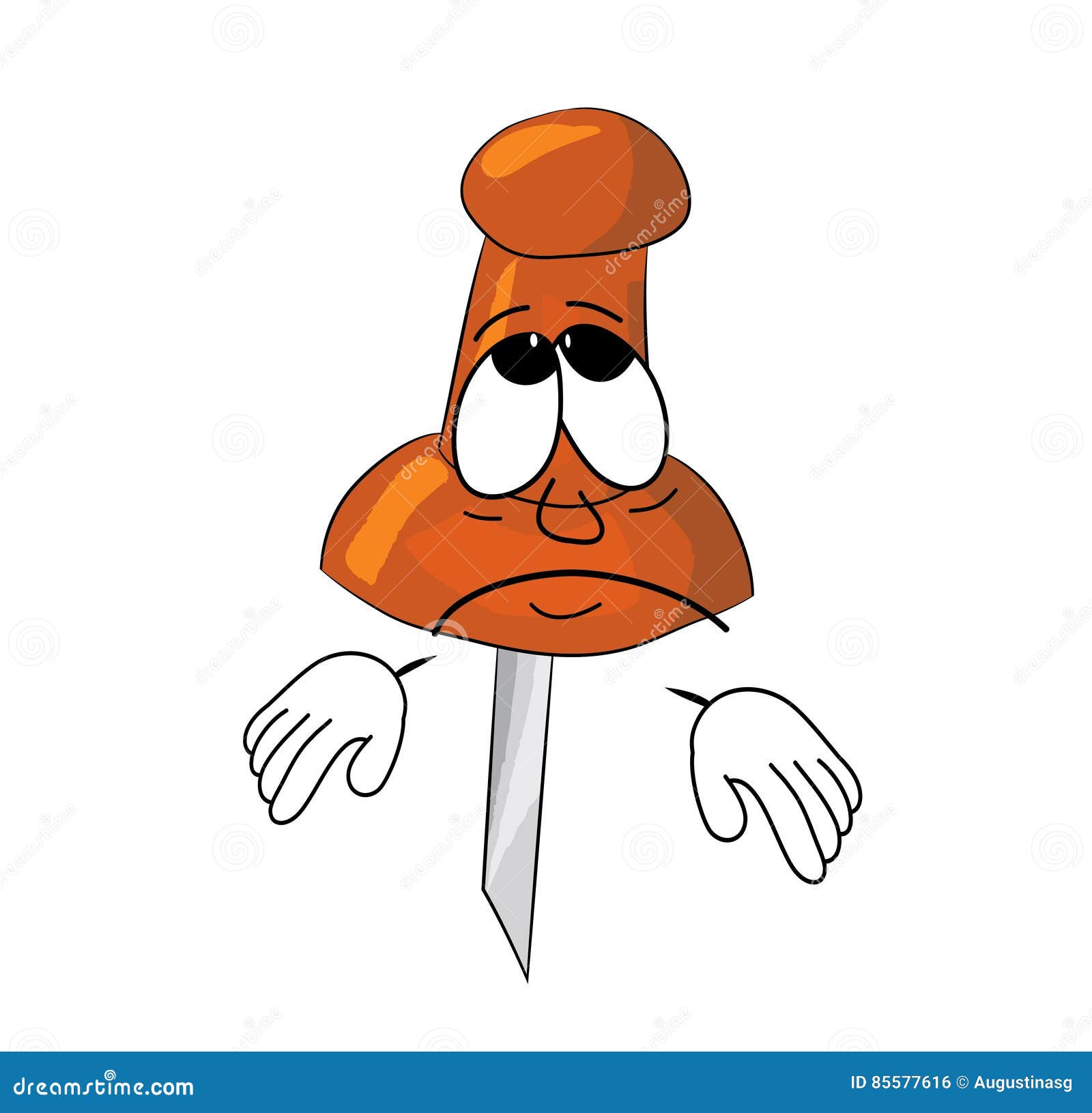Sad Pin cartoon stock illustration. Illustration of office - 85577616