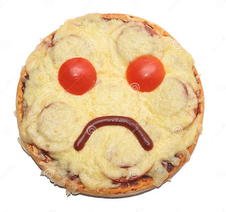 Sad pizza stock image. Image of frustration, food, round - 12202315