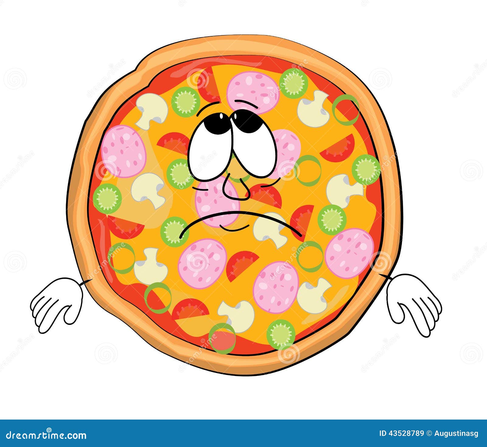 Sad Pizza Cartoon Stock Illustration | CartoonDealer.com #43528789