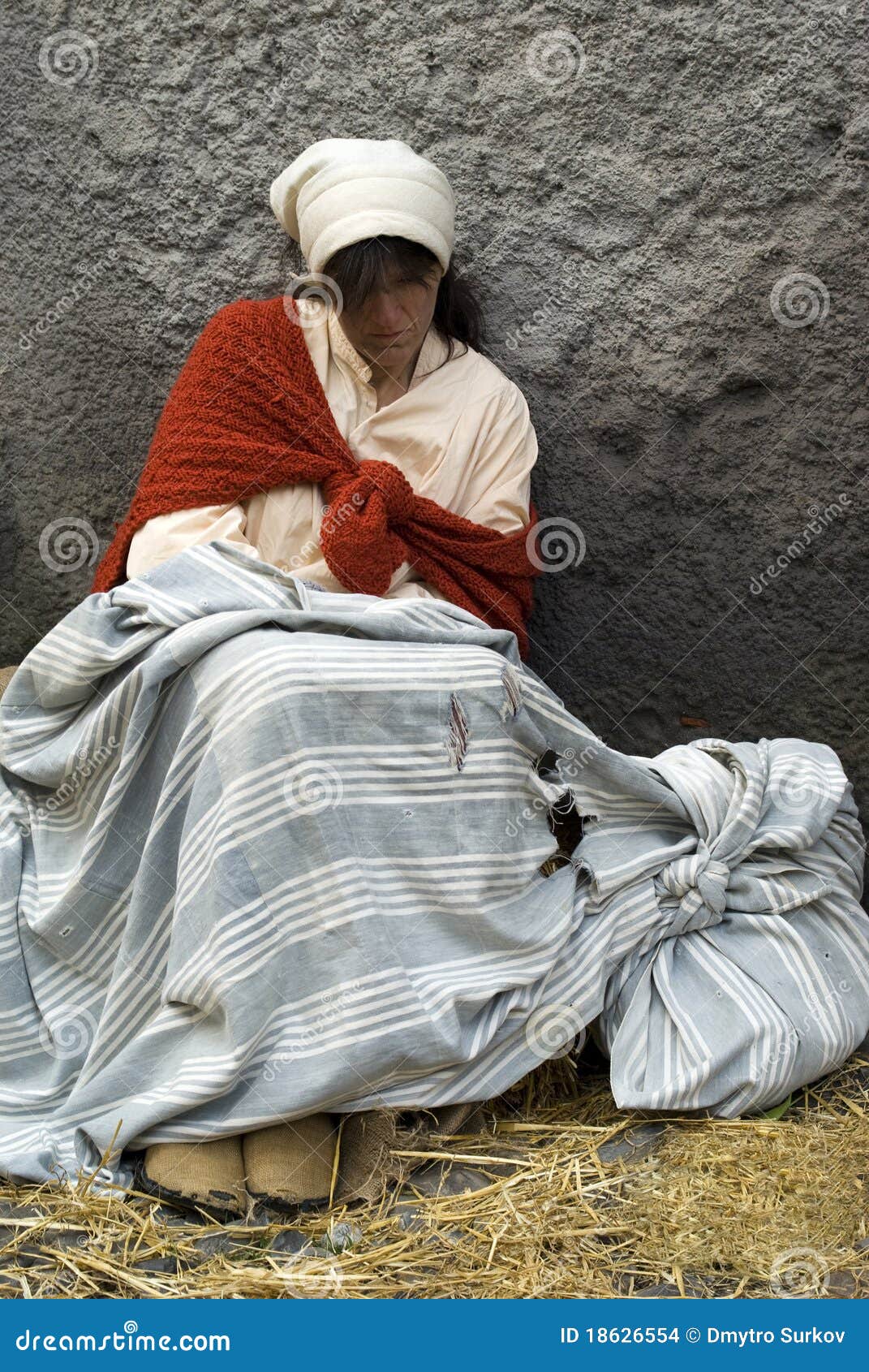 Sad poor woman editorial stock image. Image of city, editorial - 18626554