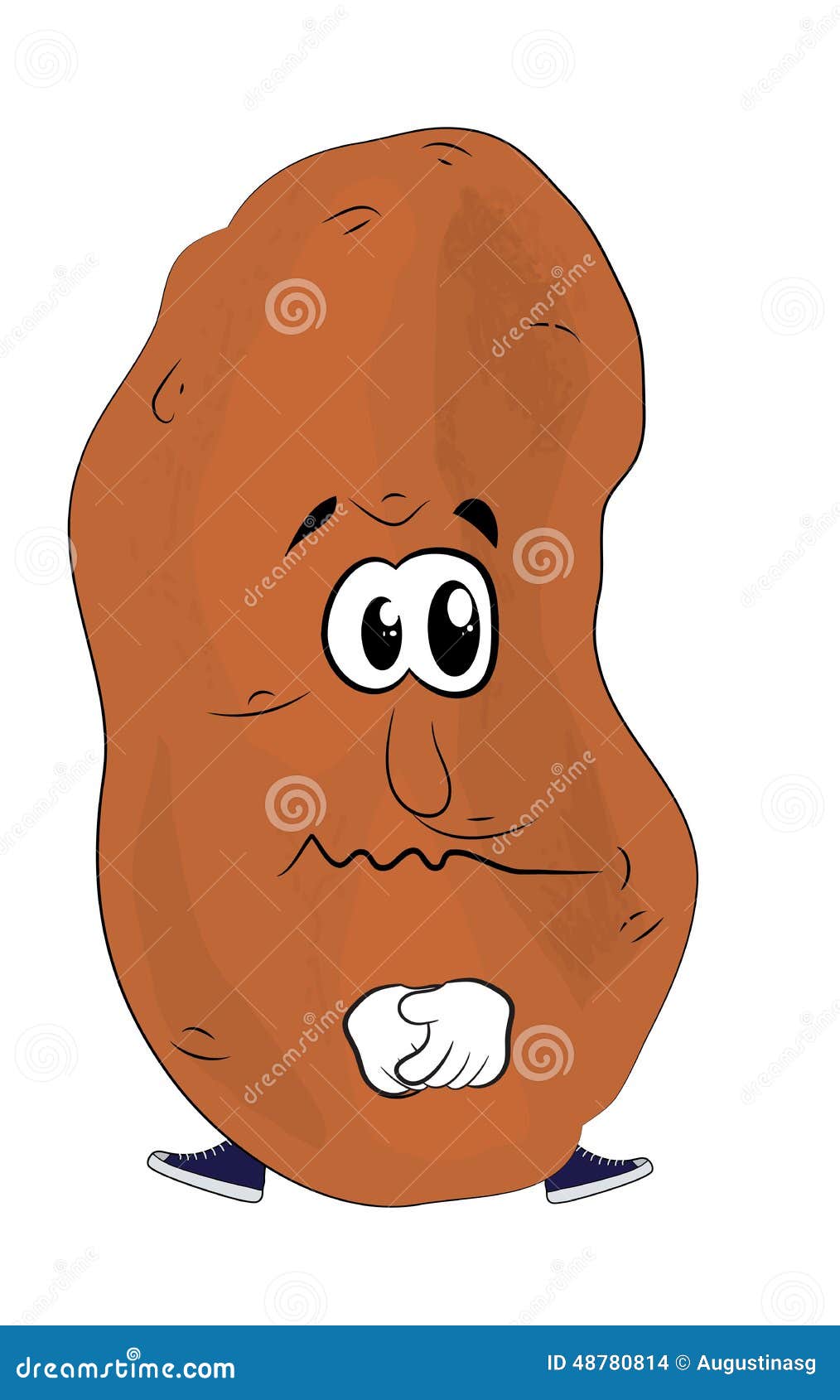 Sad potato cartoon stock illustration. Illustration of sadness - 48780814