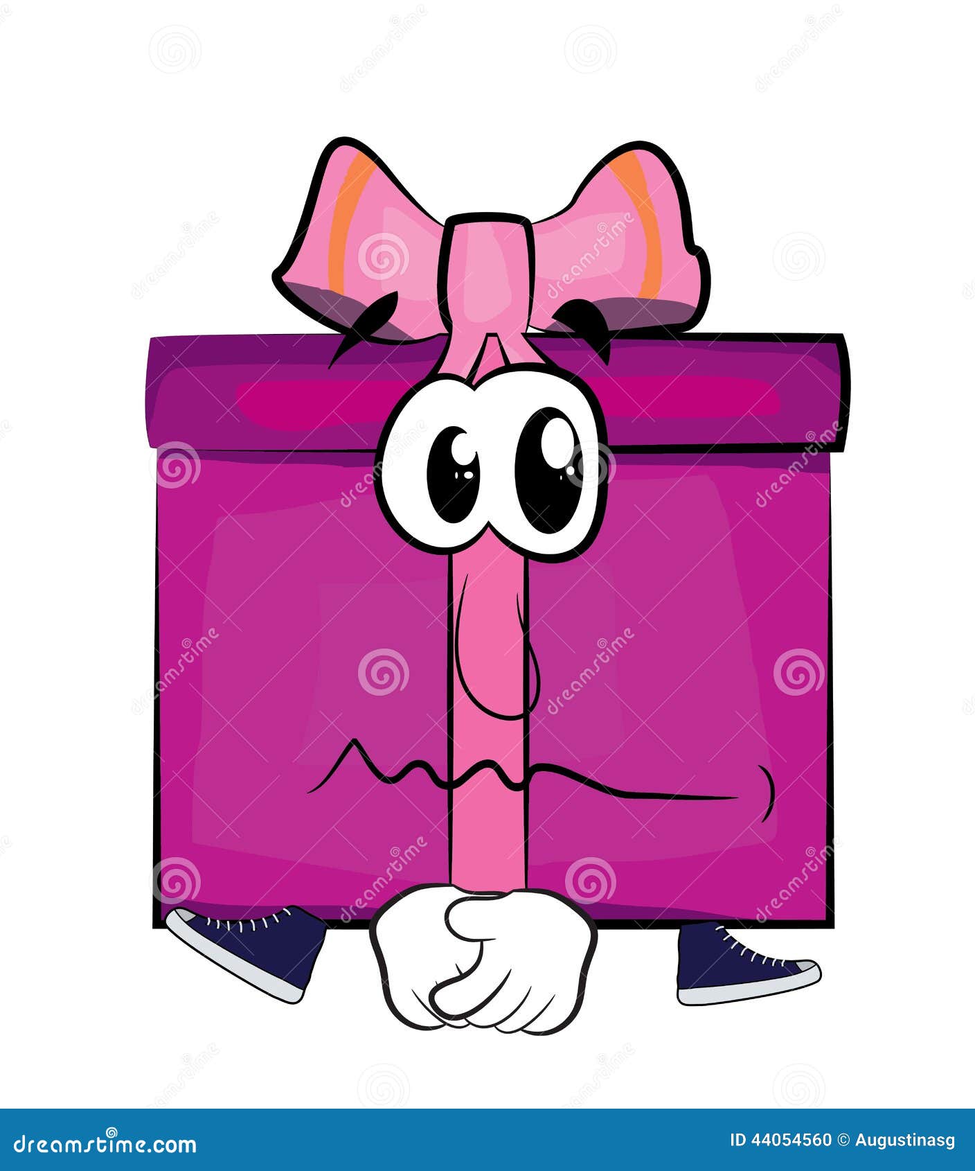 Sad present box cartoon stock illustration. Illustration of white ...