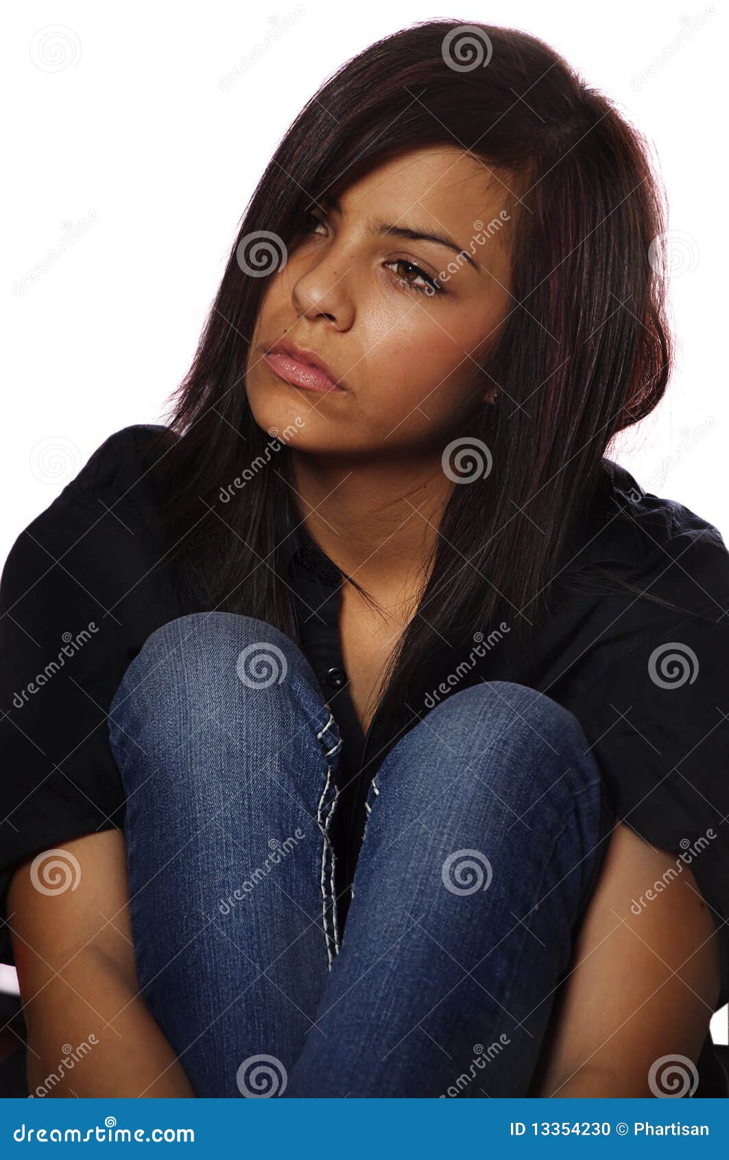Sad pretty young woman stock photo. Image of beauty, confusion - 13354230