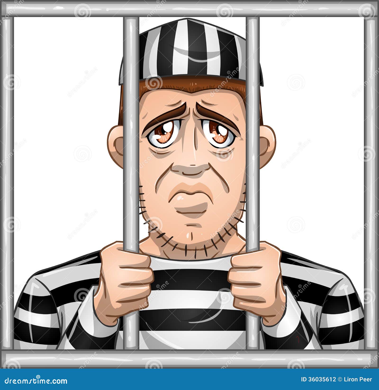 Sad Prisoner Behind Bars stock vector. Illustration of crime - 36035612 Sad Prisoner Behind Bars stock vector. Illustration of crime - 36035612
