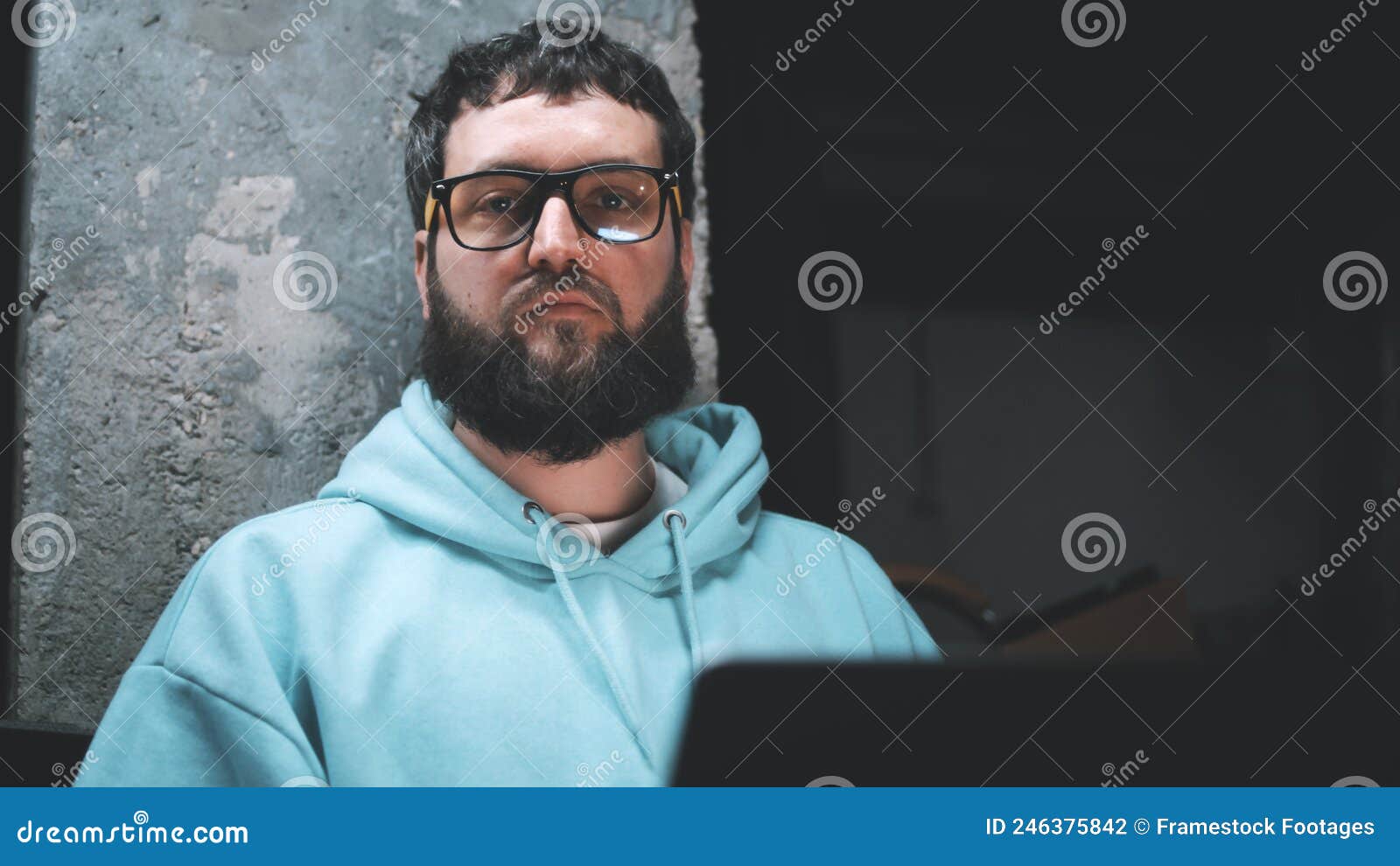 Upset Web Developer in a Bomb Shelter Stock Photo - Image of accident ...