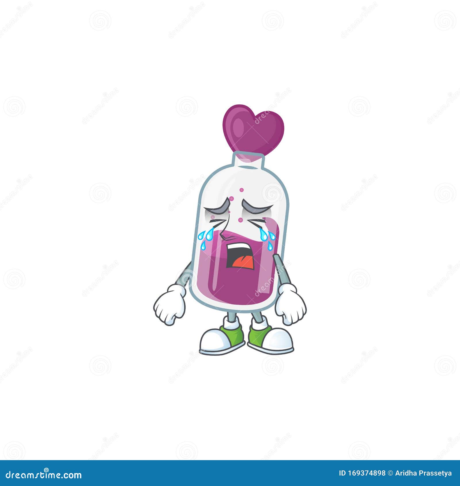 Sad of Purple Potion Cartoon Mascot Style Stock Vector - Illustration ...