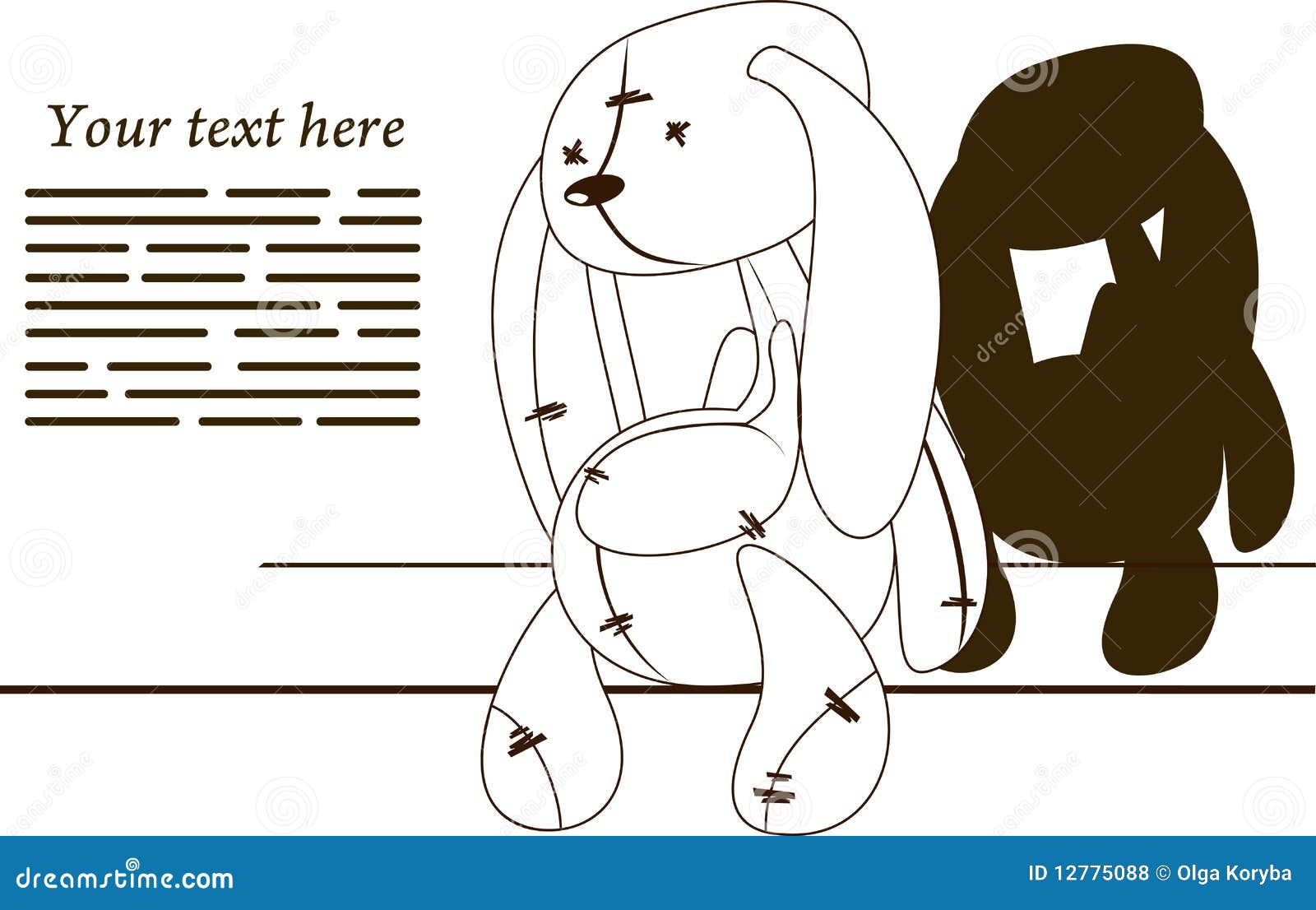 Sad rabbit stock illustration. Illustration of front - 12775088