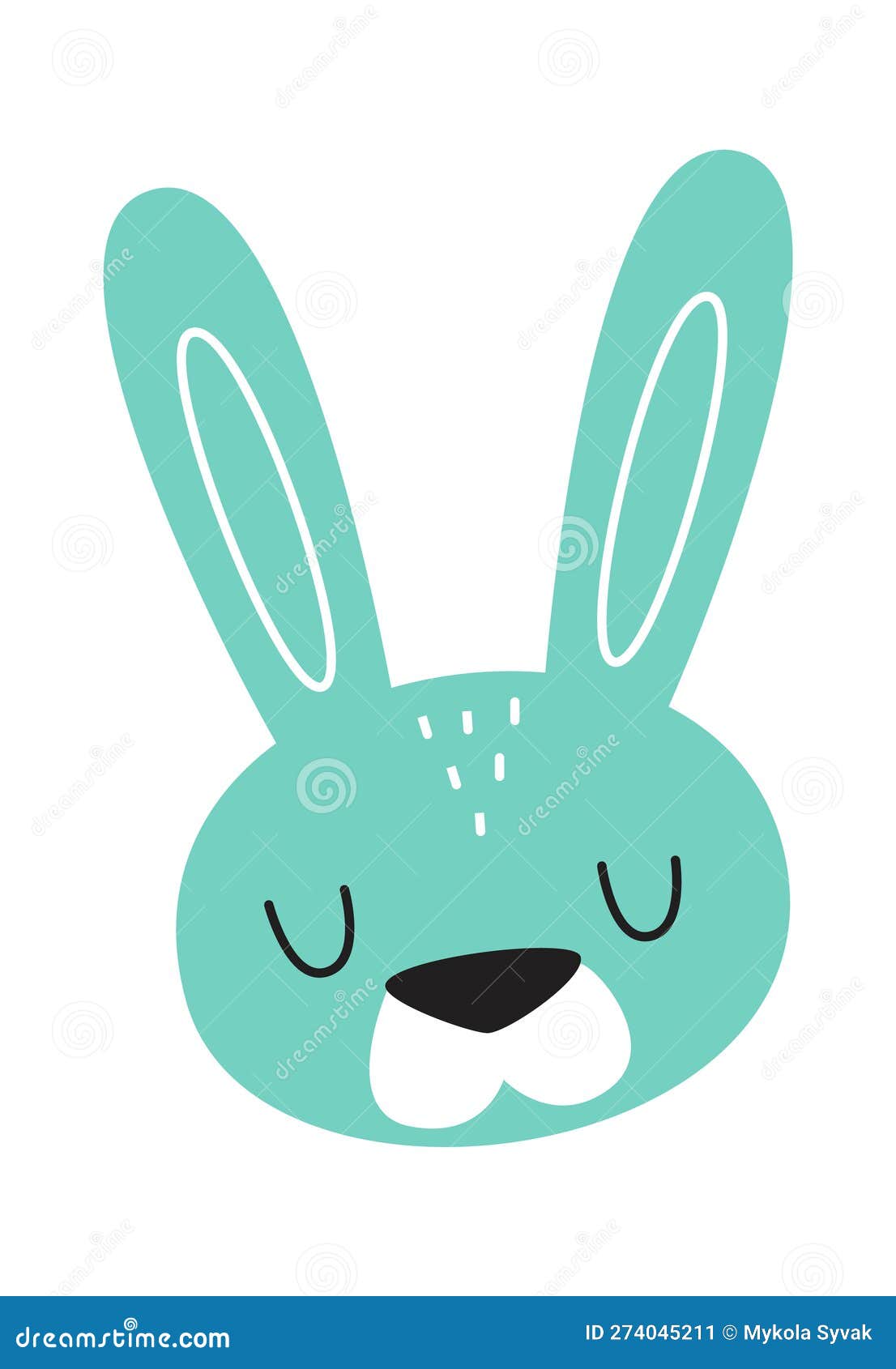 Sad Rabbit Face stock vector. Illustration of isolated - 274045211