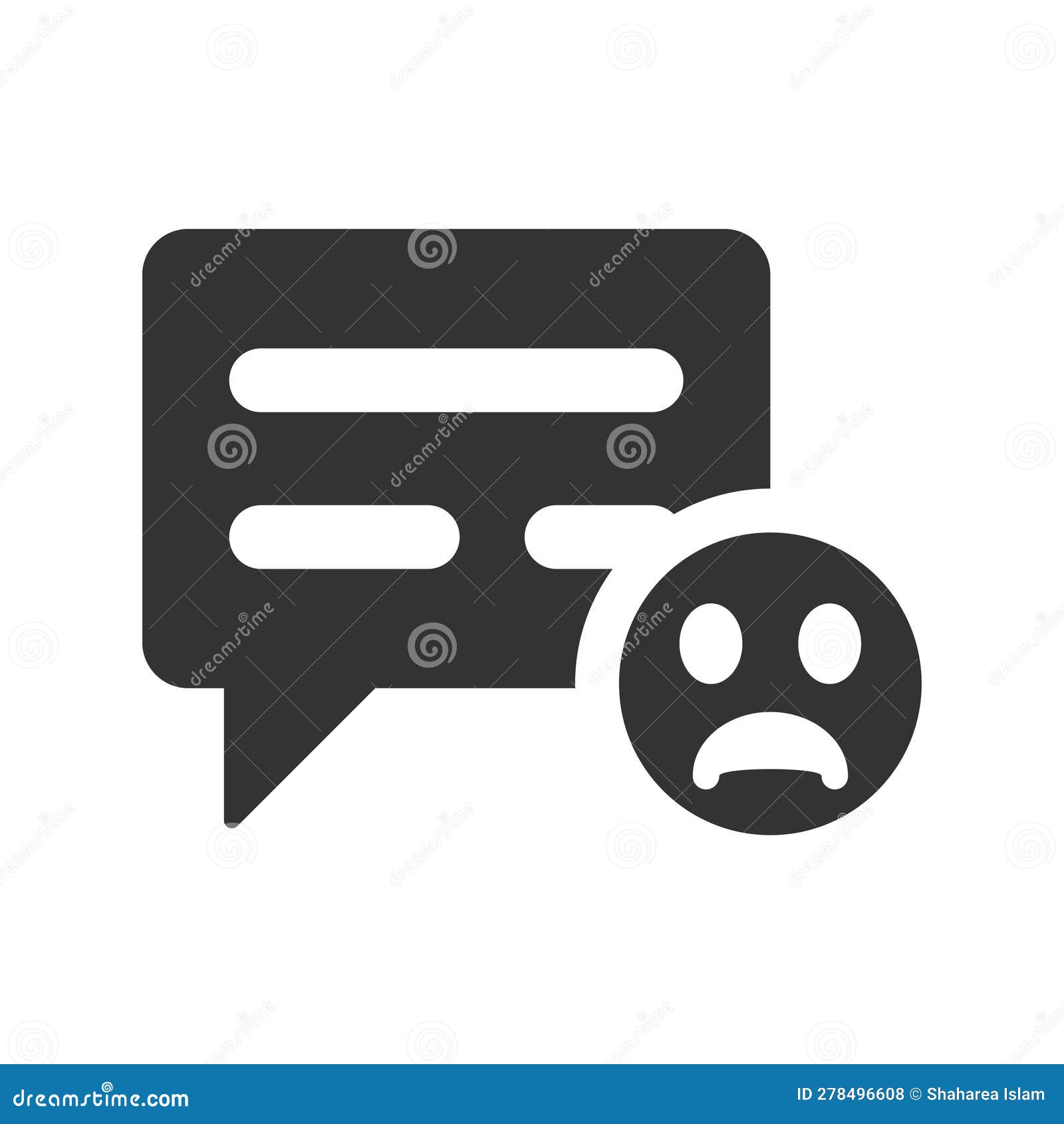 Sad reaction on chat icon stock vector. Illustration of bubble - 278496608