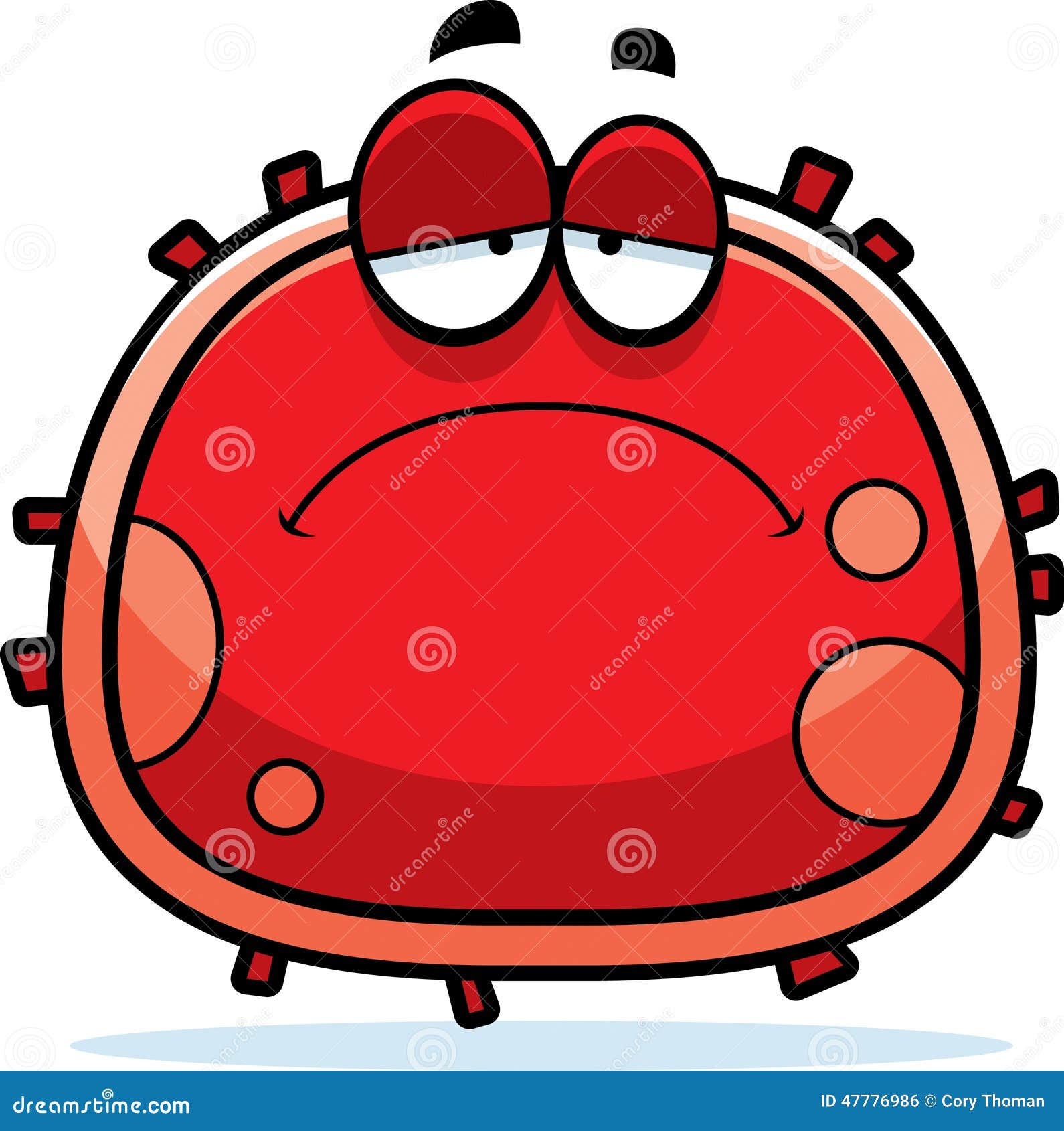 Sad Red Blood Cell stock vector. Illustration of microbe - 47776986
