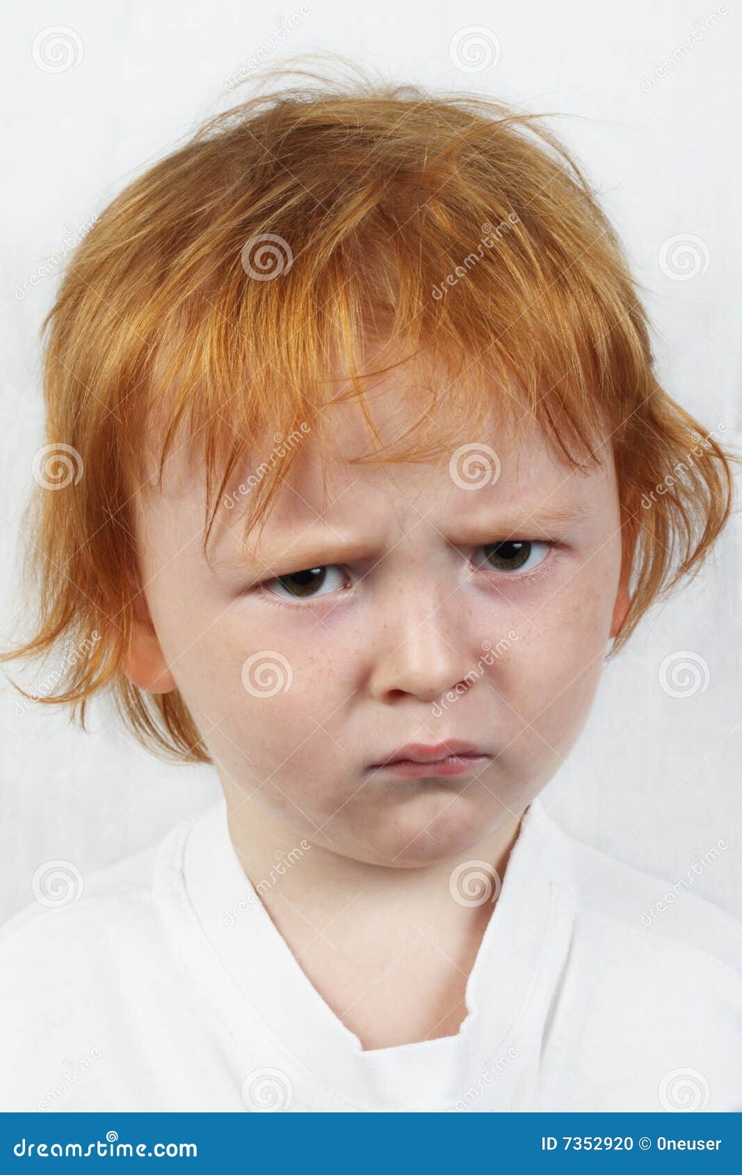 Sad red haired boy stock photo. Image of haired, face - 7352920